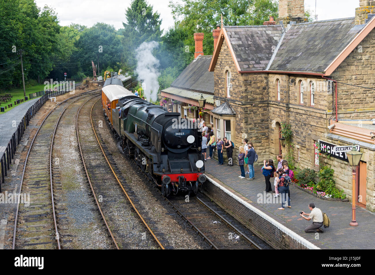 Steam locomotive 34027 taw valley 4 6 2 pacific hi-res stock ...