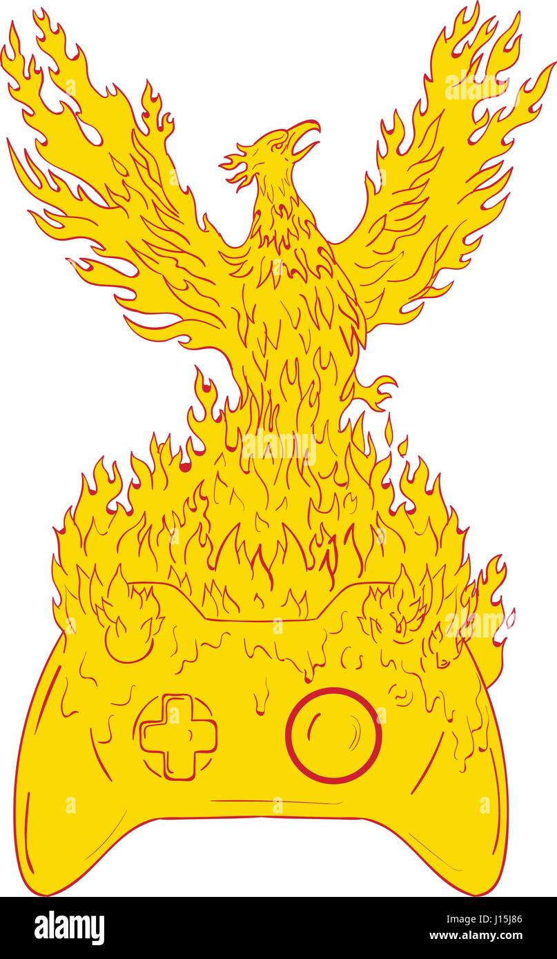 Phoenix rising from the flames Stock Vector Images - Alamy