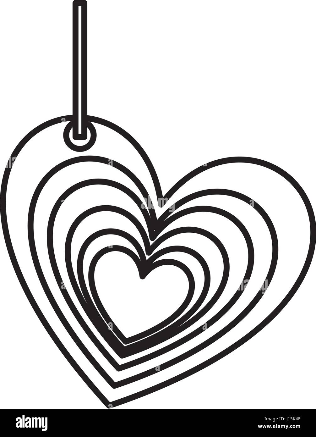 silhouette multiple love heart figure hanging for decoration Stock ...