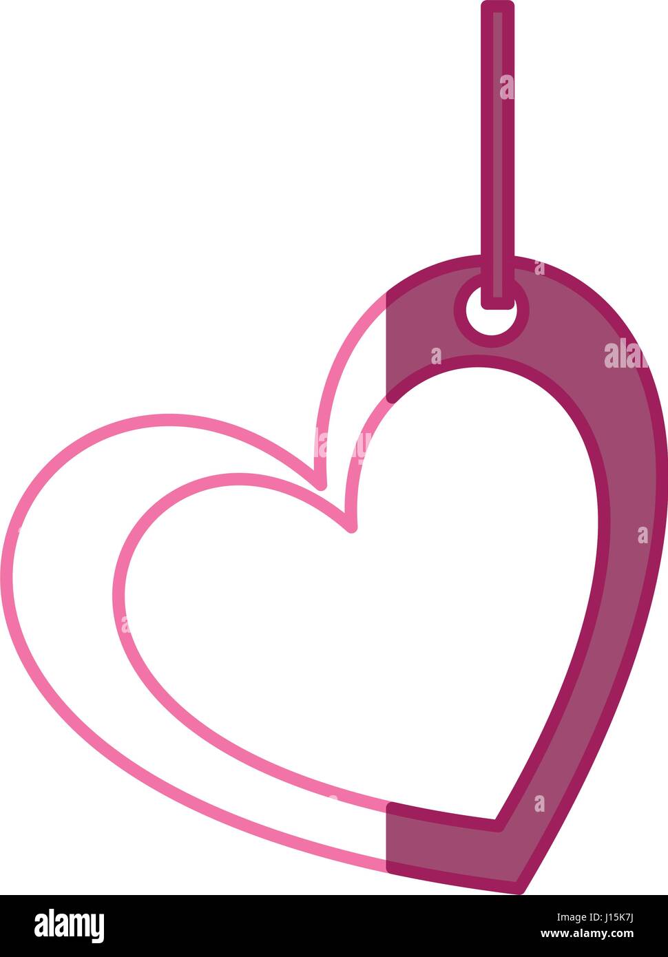 pink color silhouette double love heart figure hanging for decoration ...