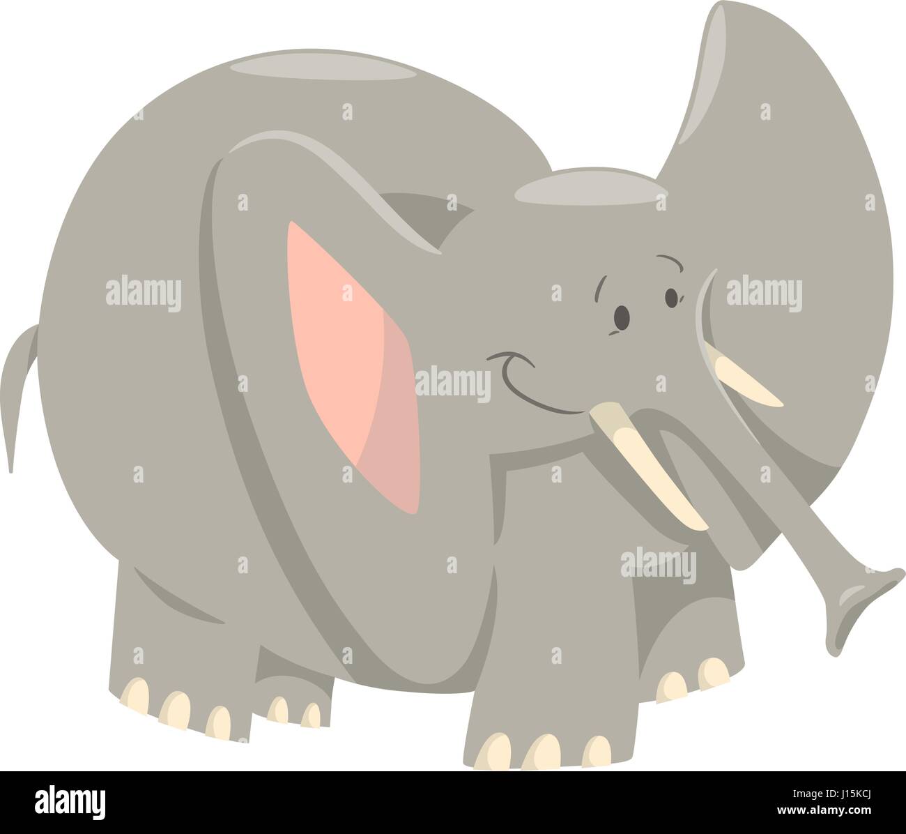 Cartoon Illustration of Funny Elephant Comic Animal Character Stock ...