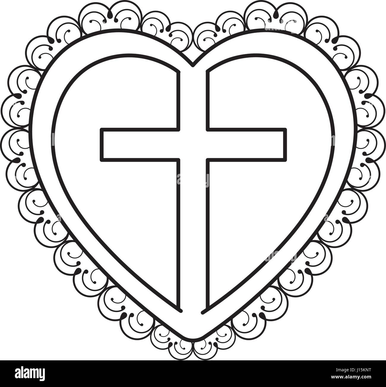 Floral cross of christ Black and White Stock Photos & Images - Alamy