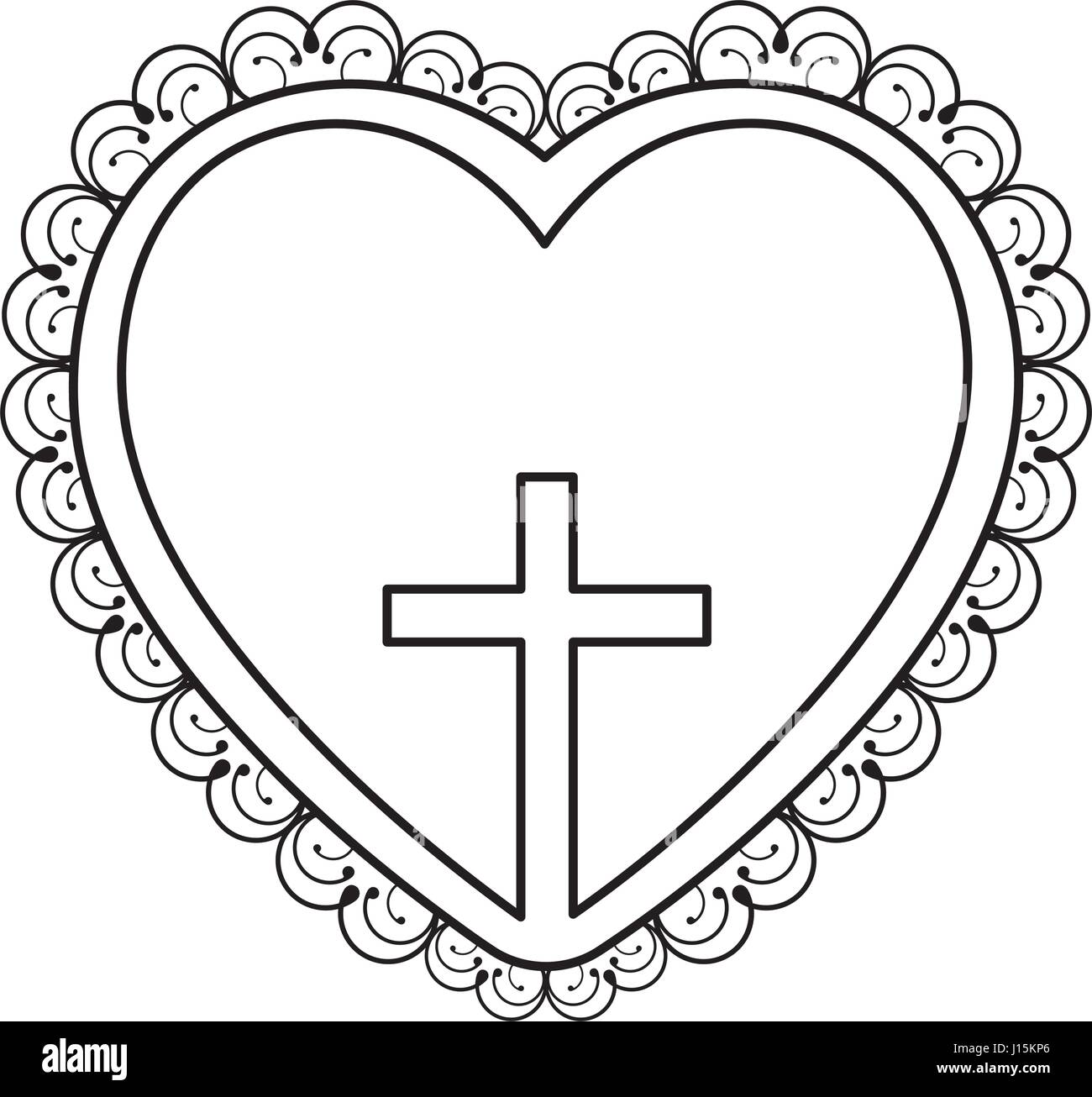 Cross Heart And Outline