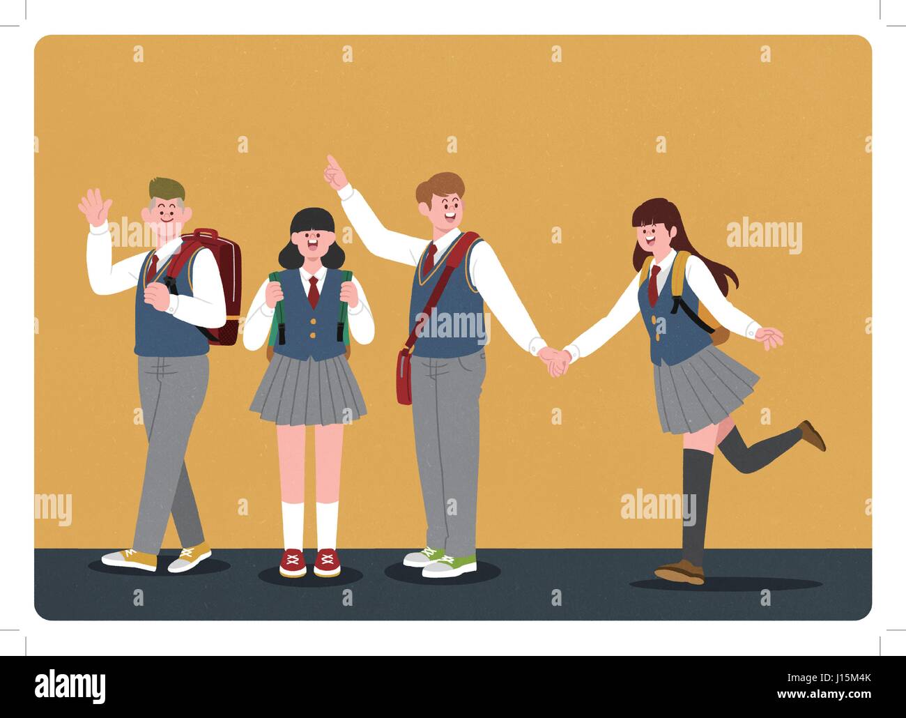 Middle school students group Stock Vector Images - Alamy