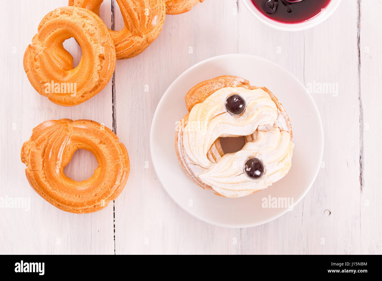 Zeppole with pastry cream Stock Photo - Alamy