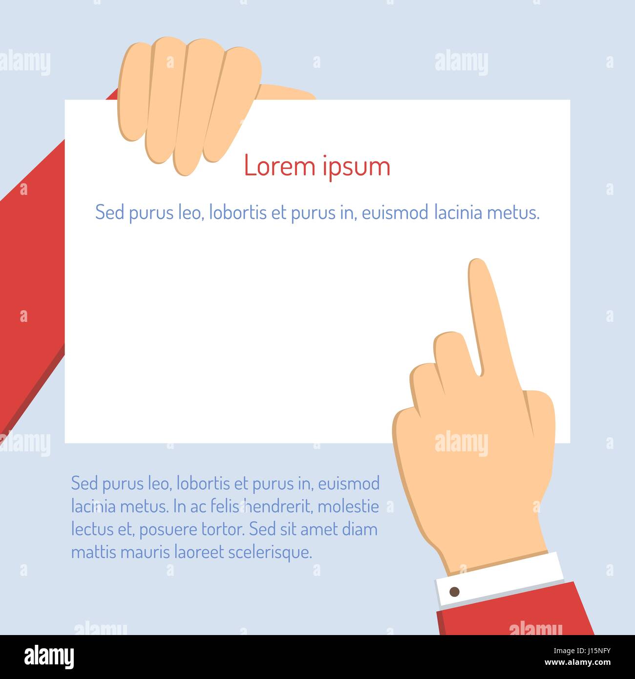 Hand holding blank page Stock Vector Images - Alamy