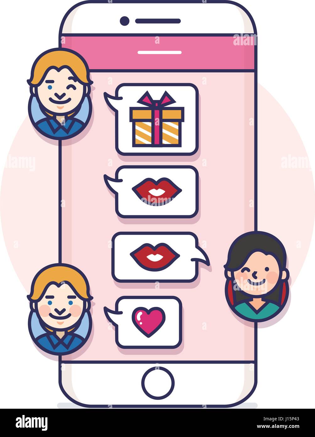 Couple kiss and talk Stock Vector Images - Alamy