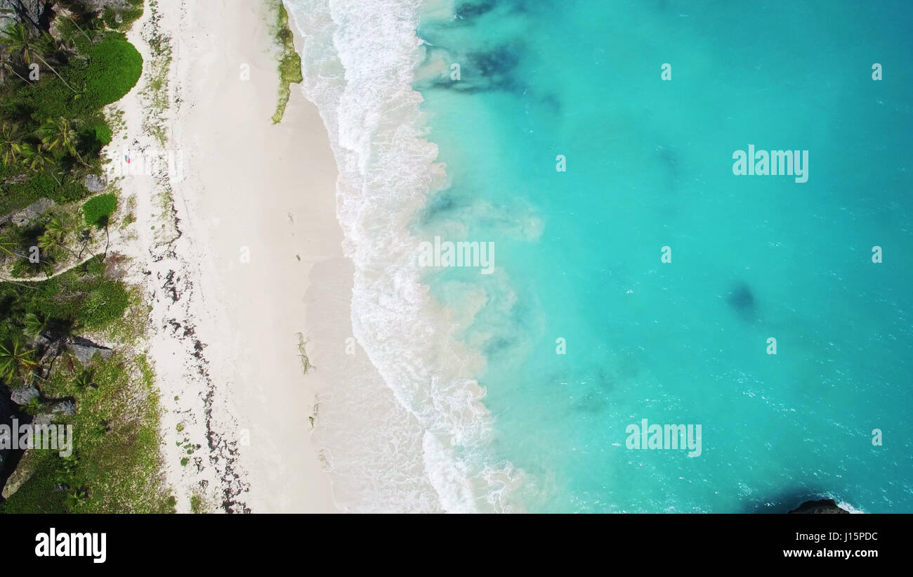 Aerial View: Caribbean Beach Barbados Stock Photo - Alamy