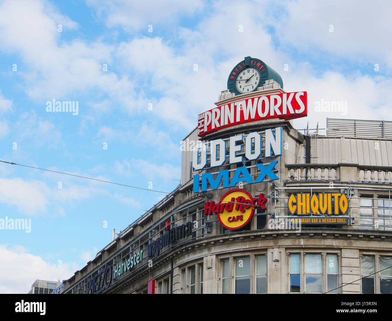 Exterior of the Printworks entertainment venue in Manchester city ...