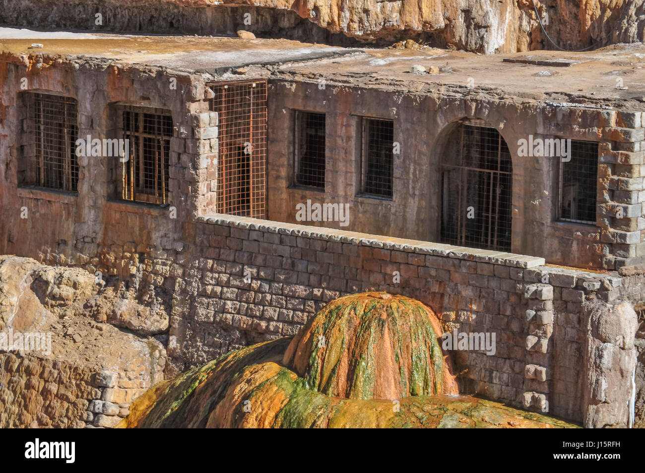 The Inca's Bridge "Puente del Inca" in Argentina. Inca bridge is a ...