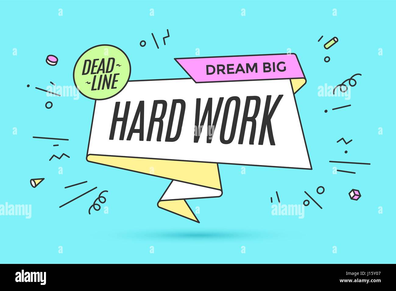 Ribbon banner with text Hard Work Stock Vector Image & Art - Alamy