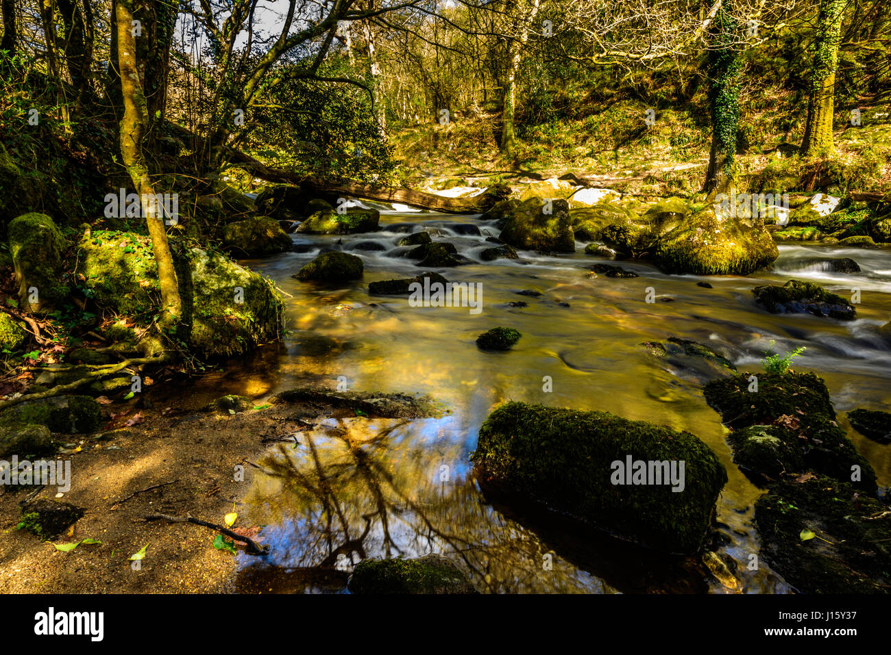 Views along the upper reaches of River Plym and River Meavy on Dartmoor ...