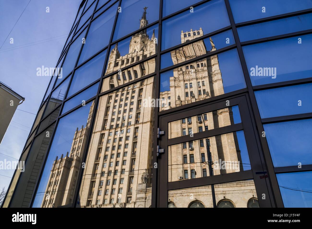Russia, Moscow. Kudrinskaya Square Building, one of seven Stalinist ...