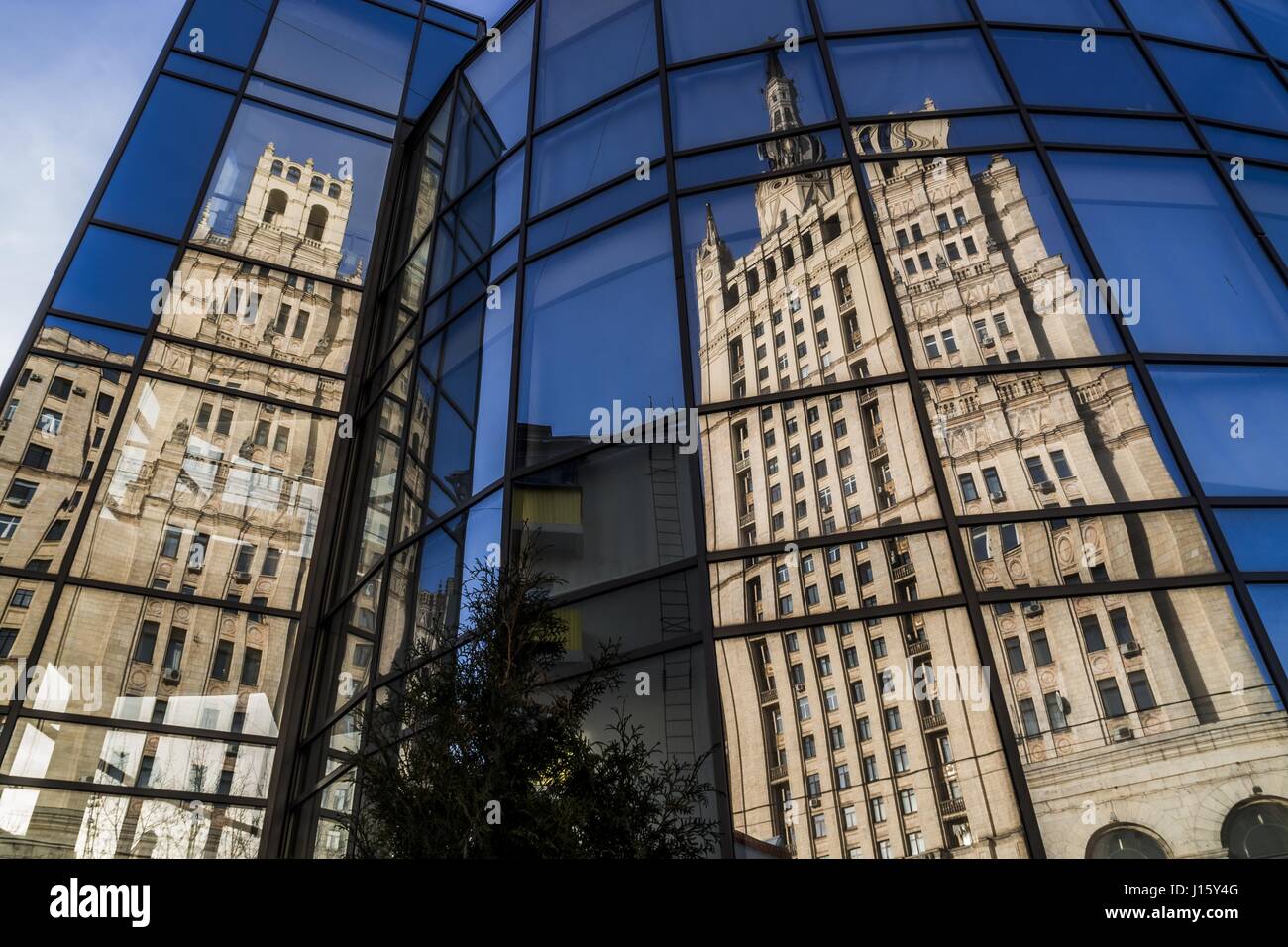 Russia, Moscow. Kudrinskaya Square Building, one of seven Stalinist ...
