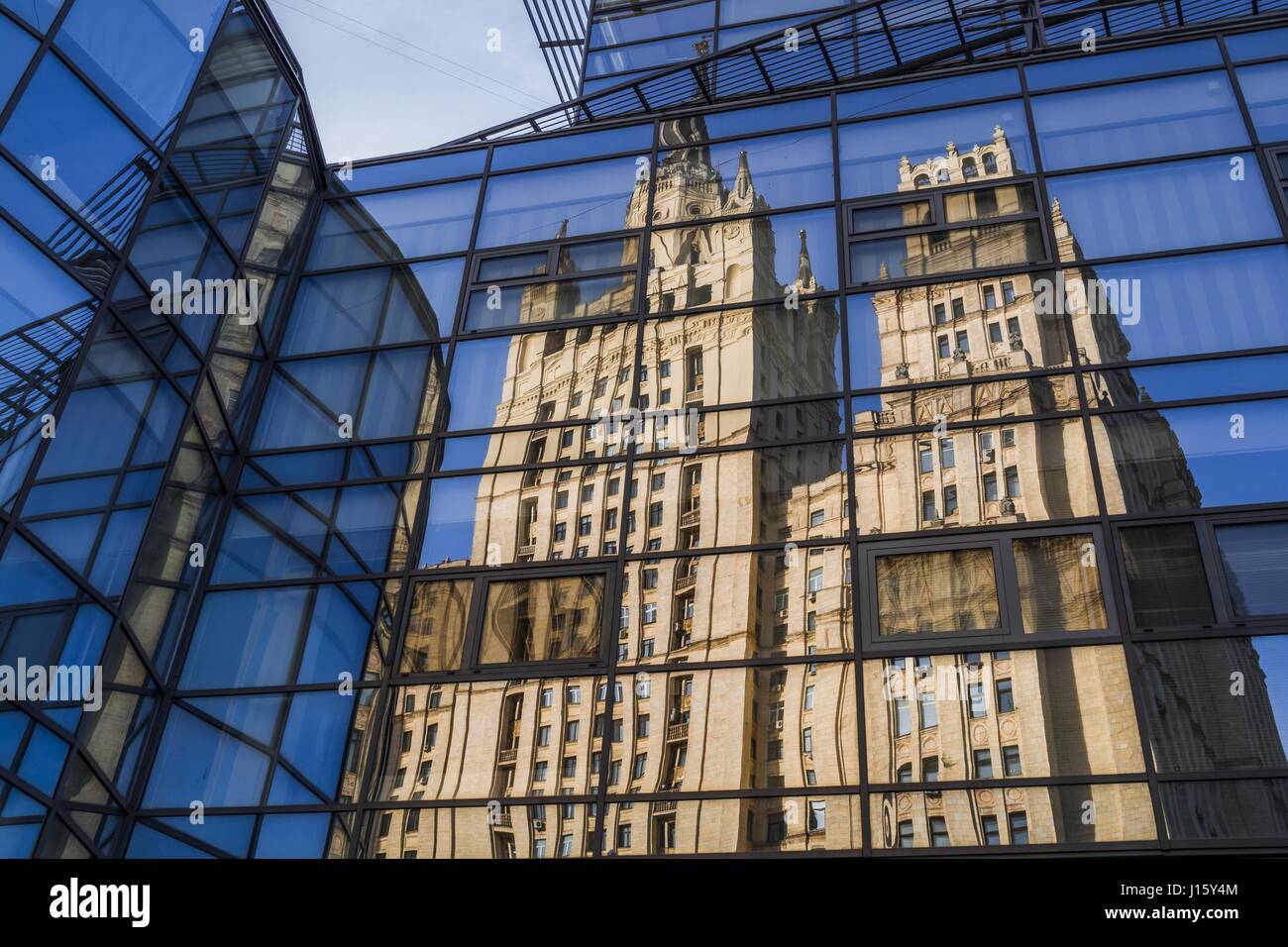 Russia, Moscow. Kudrinskaya Square Building, one of seven Stalinist ...