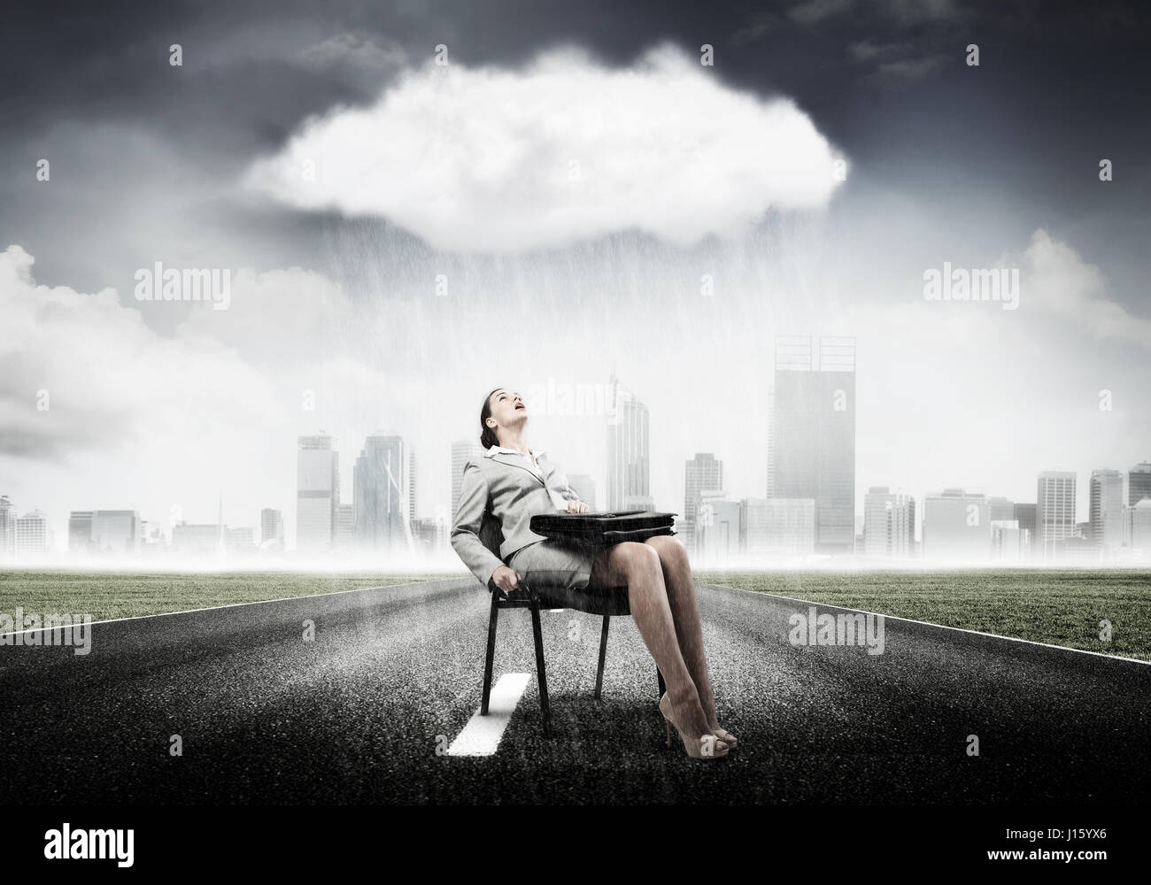 Businesswoman overcoming challenges Stock Photo - Alamy