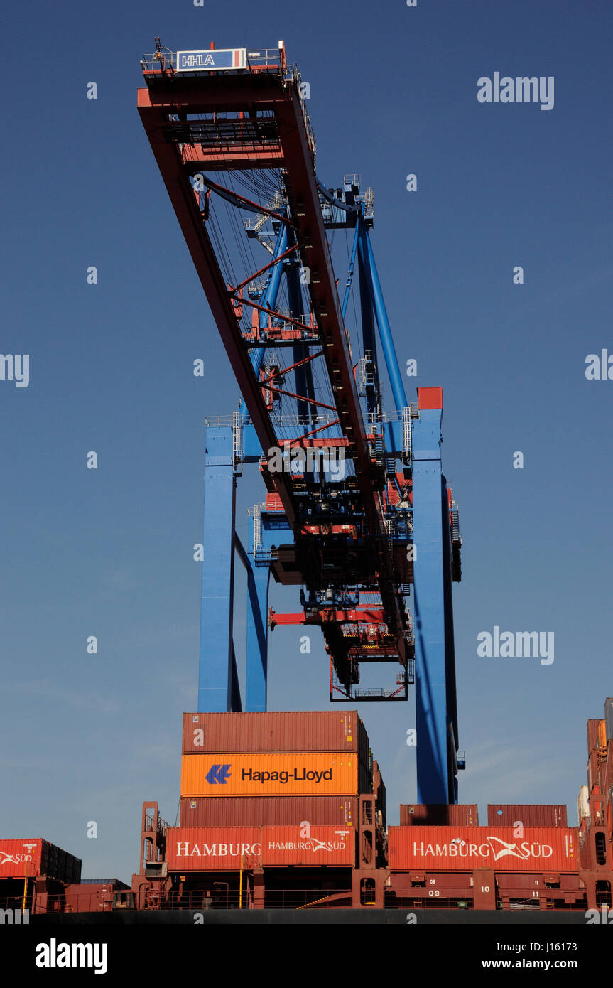 hamburg container port, germany Stock Photo - Alamy