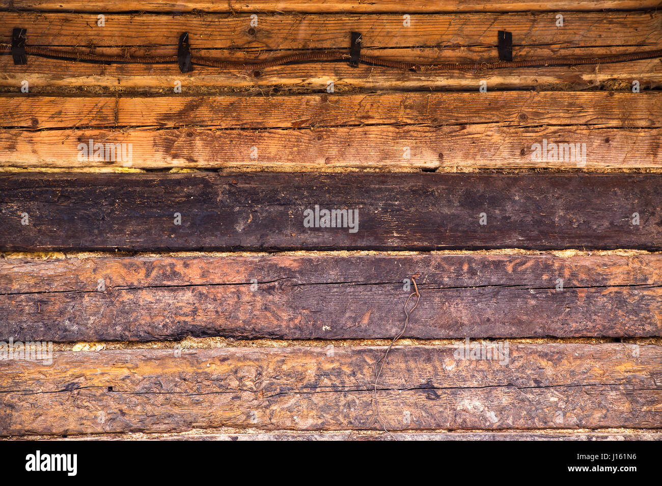 Wooden wall of old house of brown color. Burned wood. Wood Texture ...