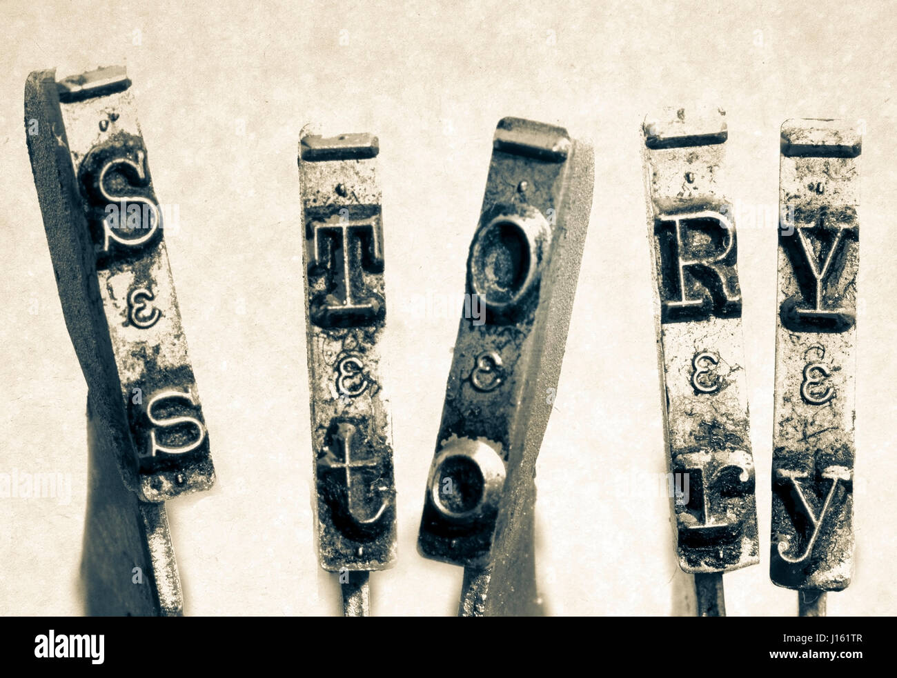 Word story made from old hi-res stock photography and images - Alamy