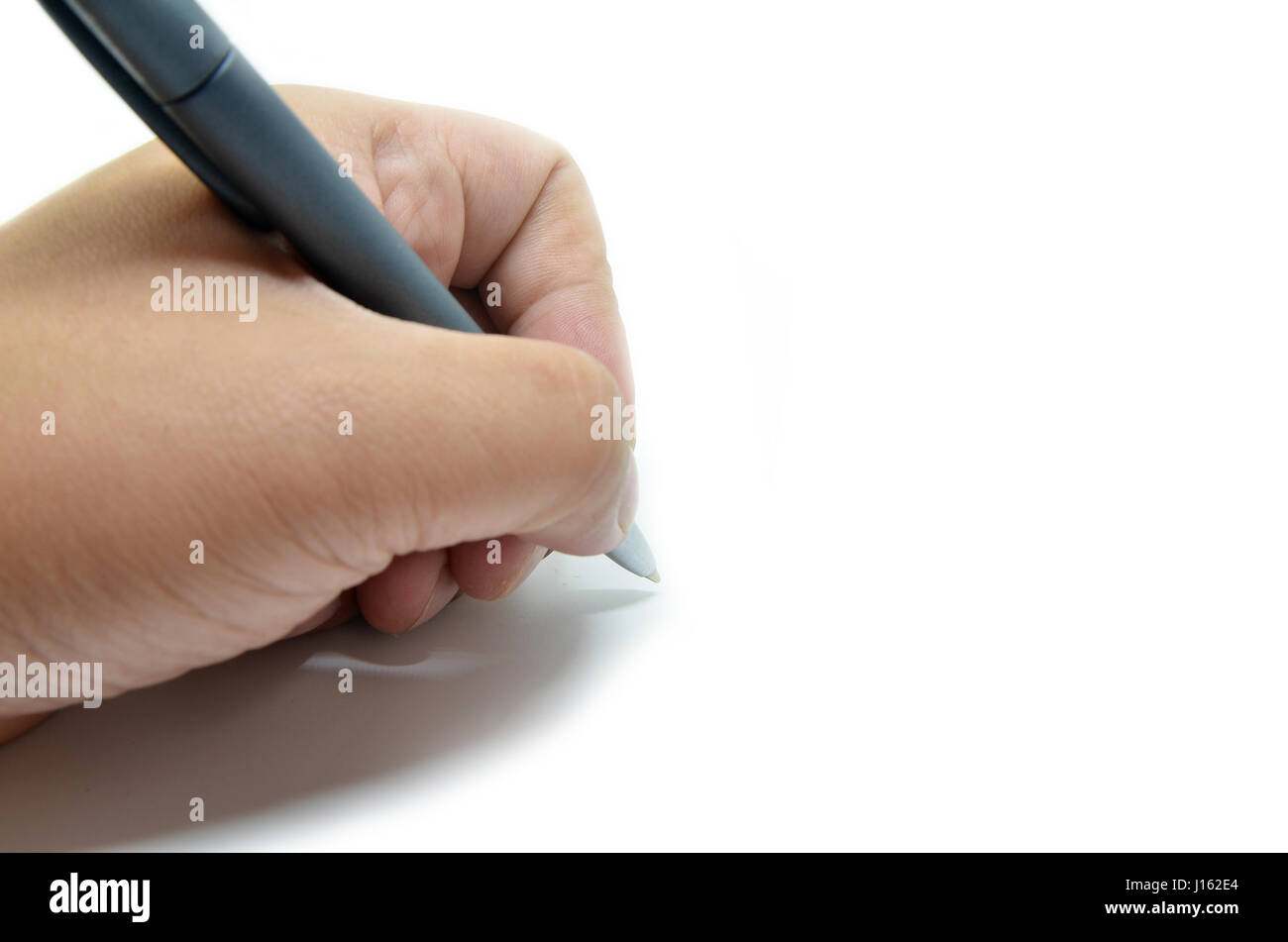 Hand writing isolated on the white background Stock Photo - Alamy