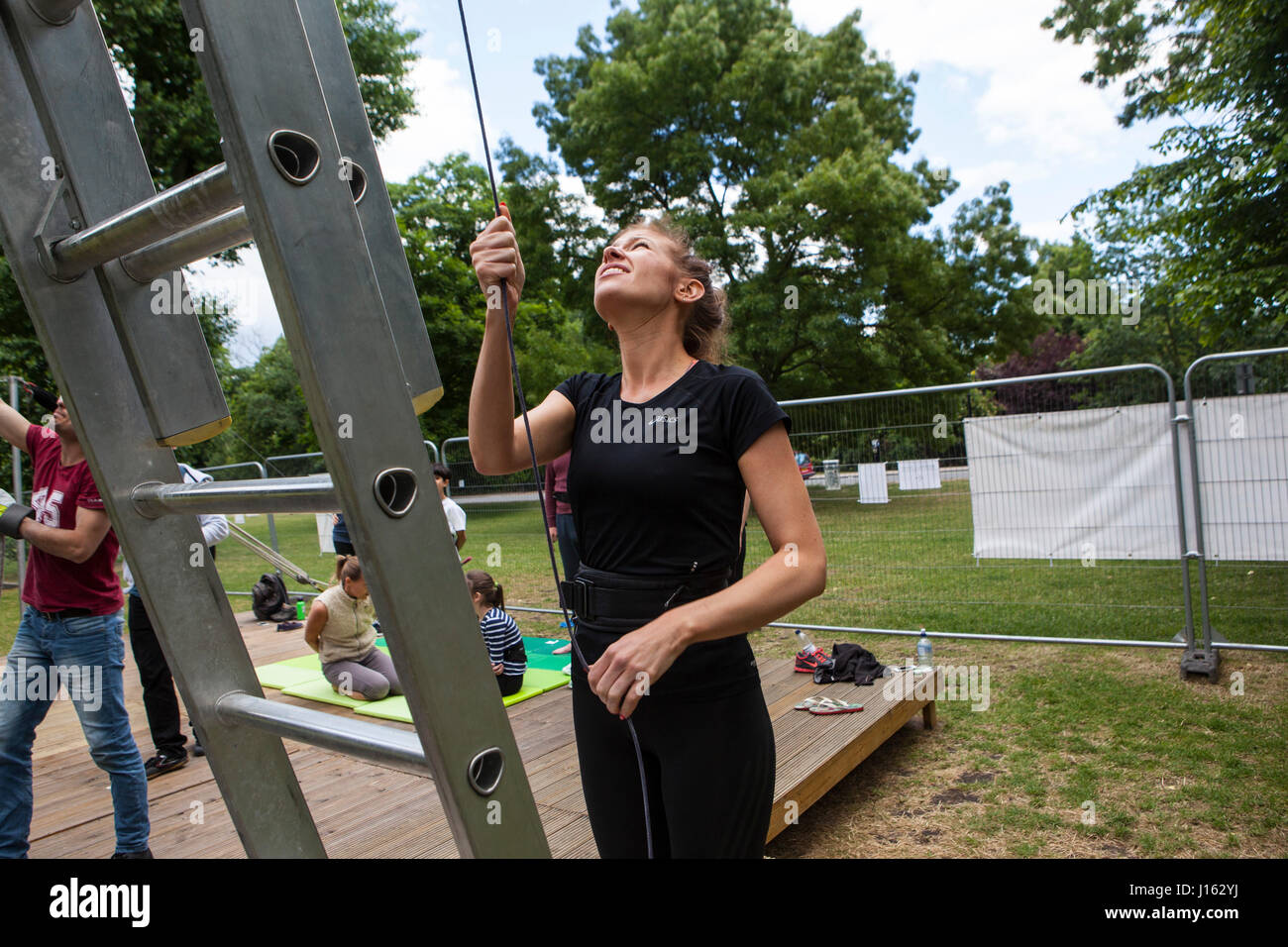 Isabelle Mackie, prepares herself for Trapeze lessons. The Flying ...