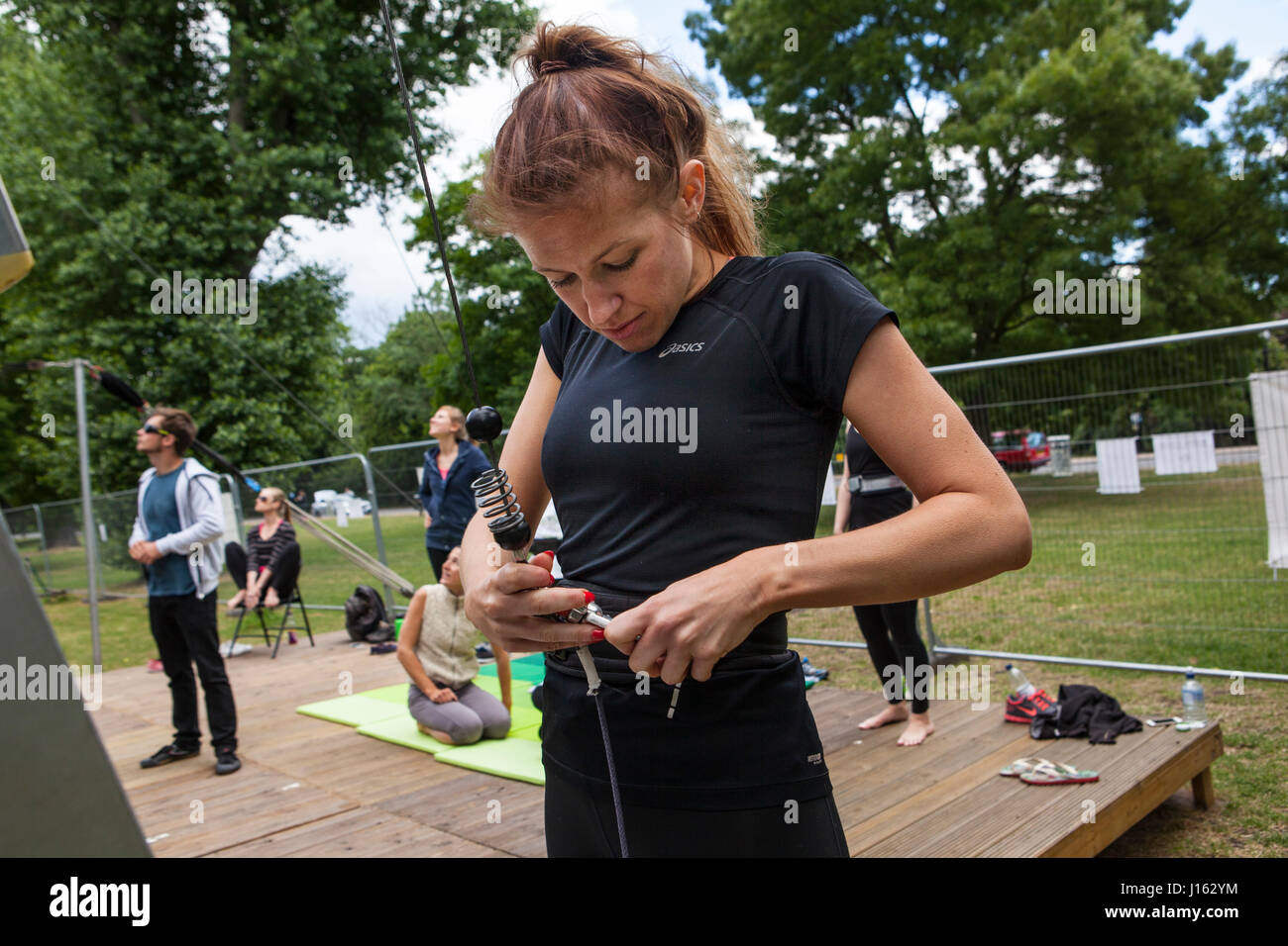 Isabelle Mackie, prepares herself for Trapeze lessons. The Flying ...