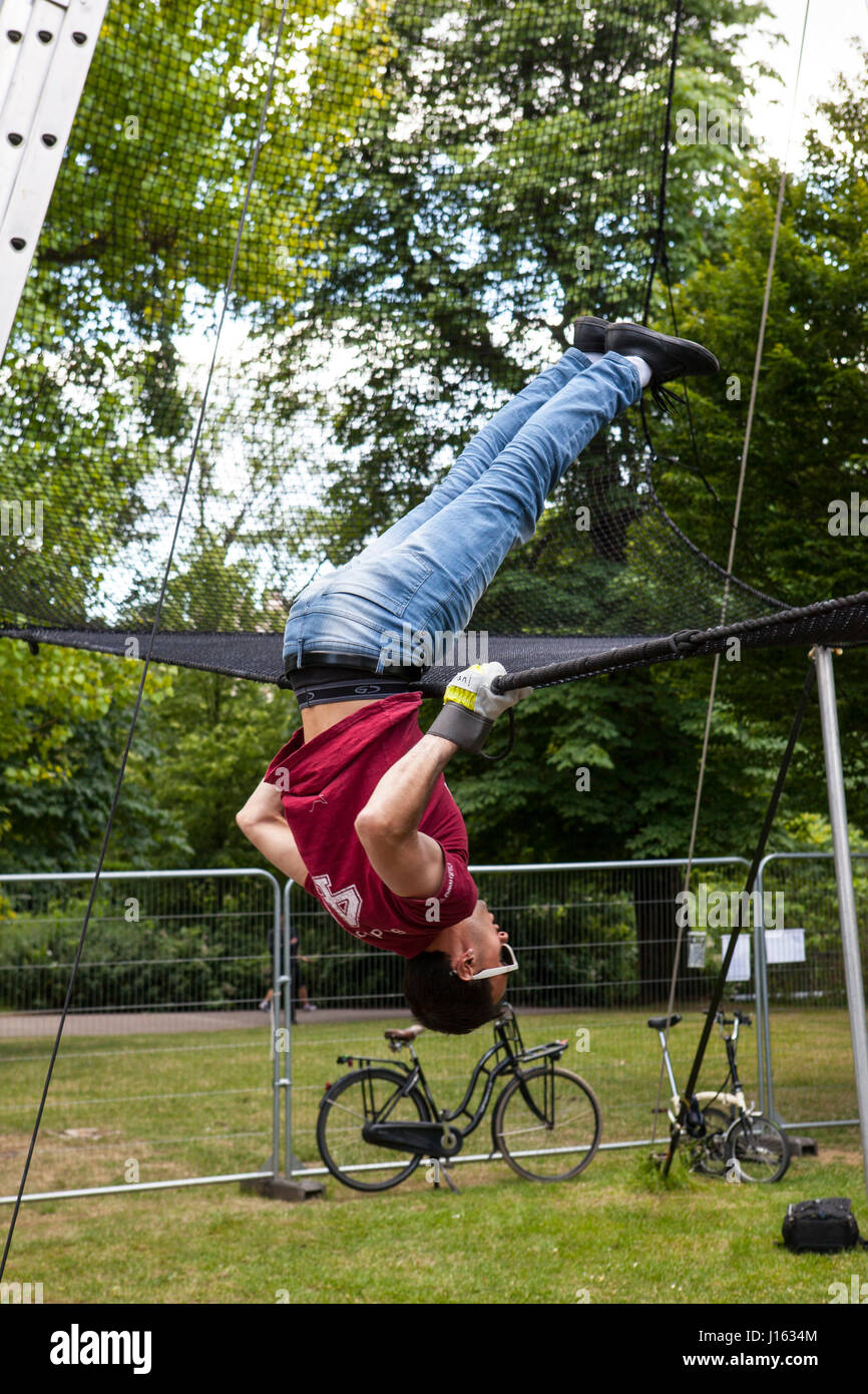 Ben Sobel, trapeze instructor, gives the students pointers for the ...