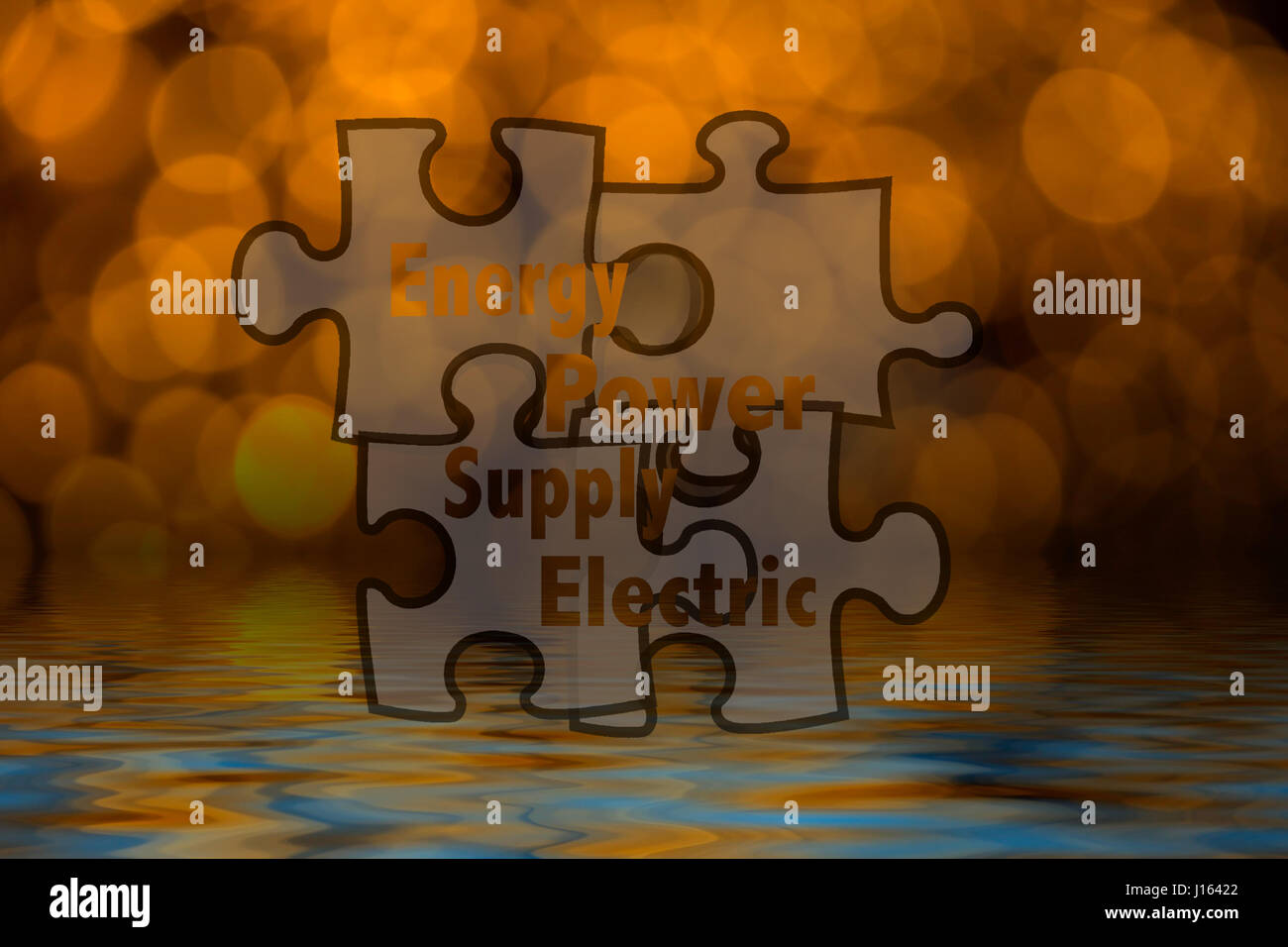 Jigsaw shape and conceptual text with bokeh blur background Stock Photo ...