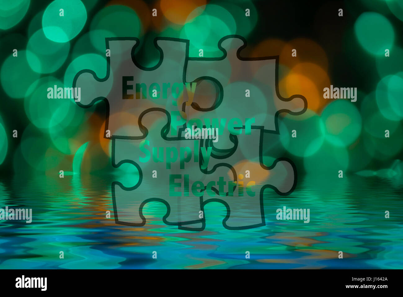 Jigsaw shape and conceptual text with bokeh blur background Stock Photo ...