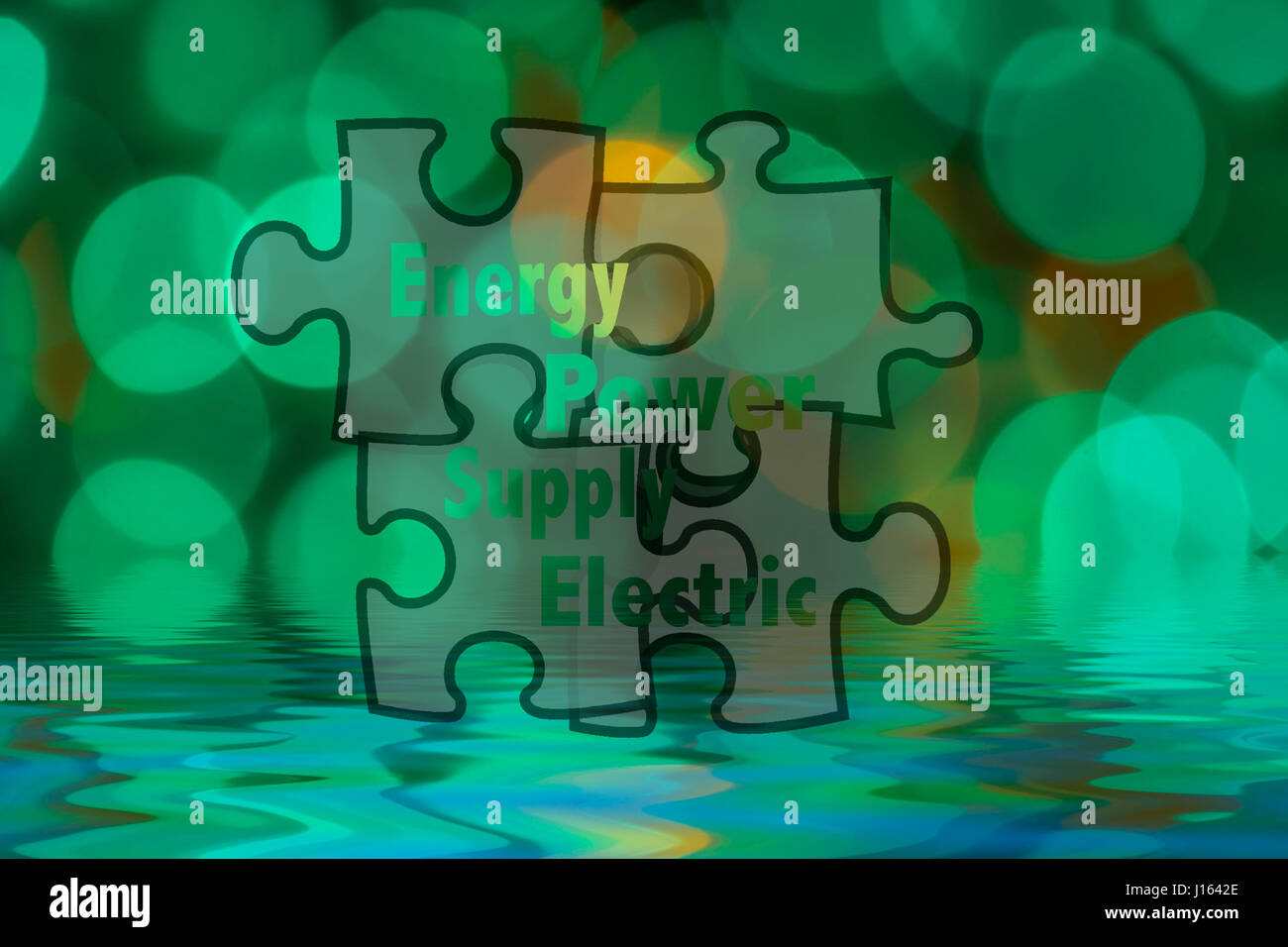 Jigsaw shape and conceptual text with bokeh blur background Stock Photo ...