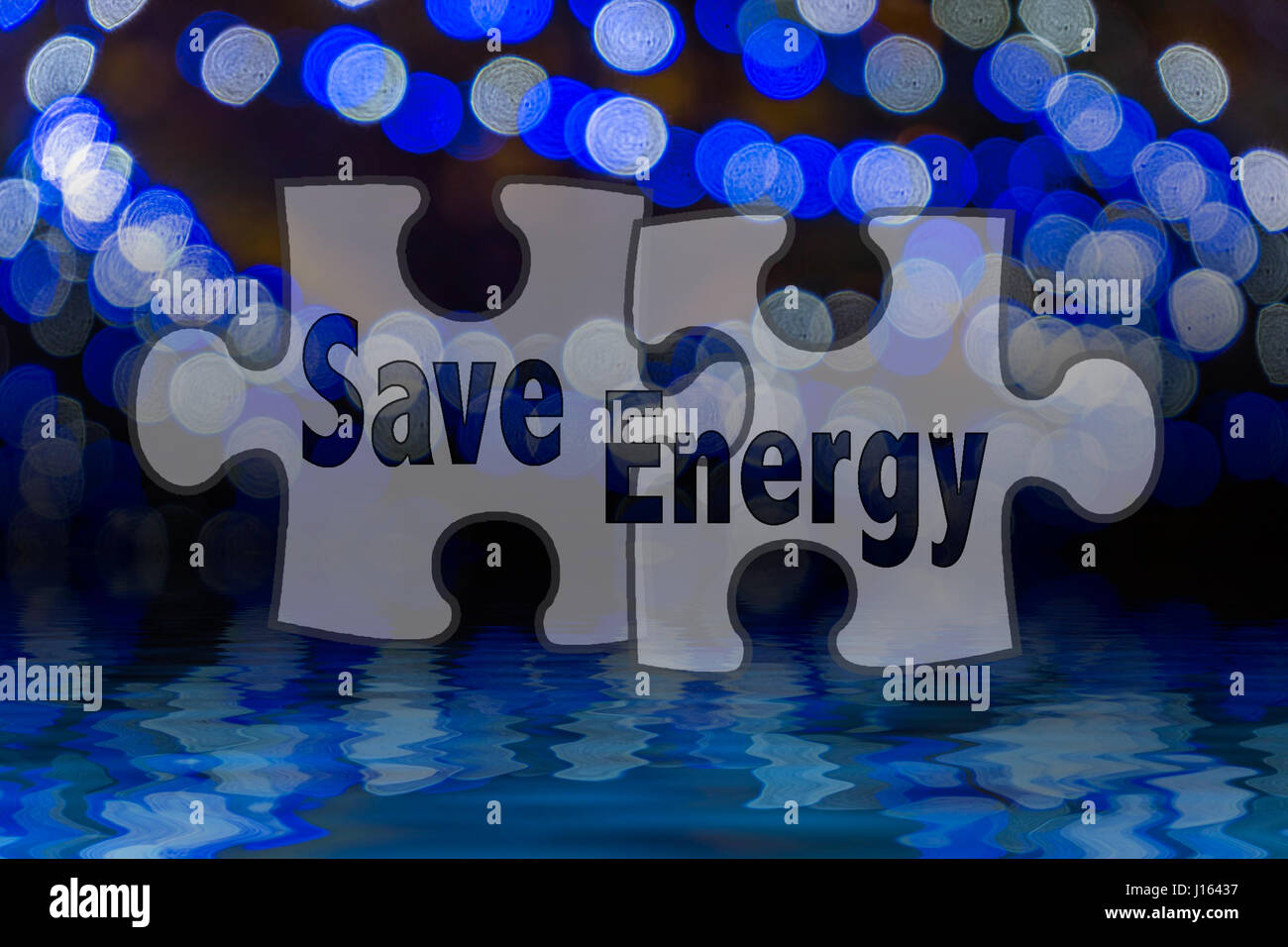 Jigsaw shape and conceptual text with bokeh blur background Stock Photo ...