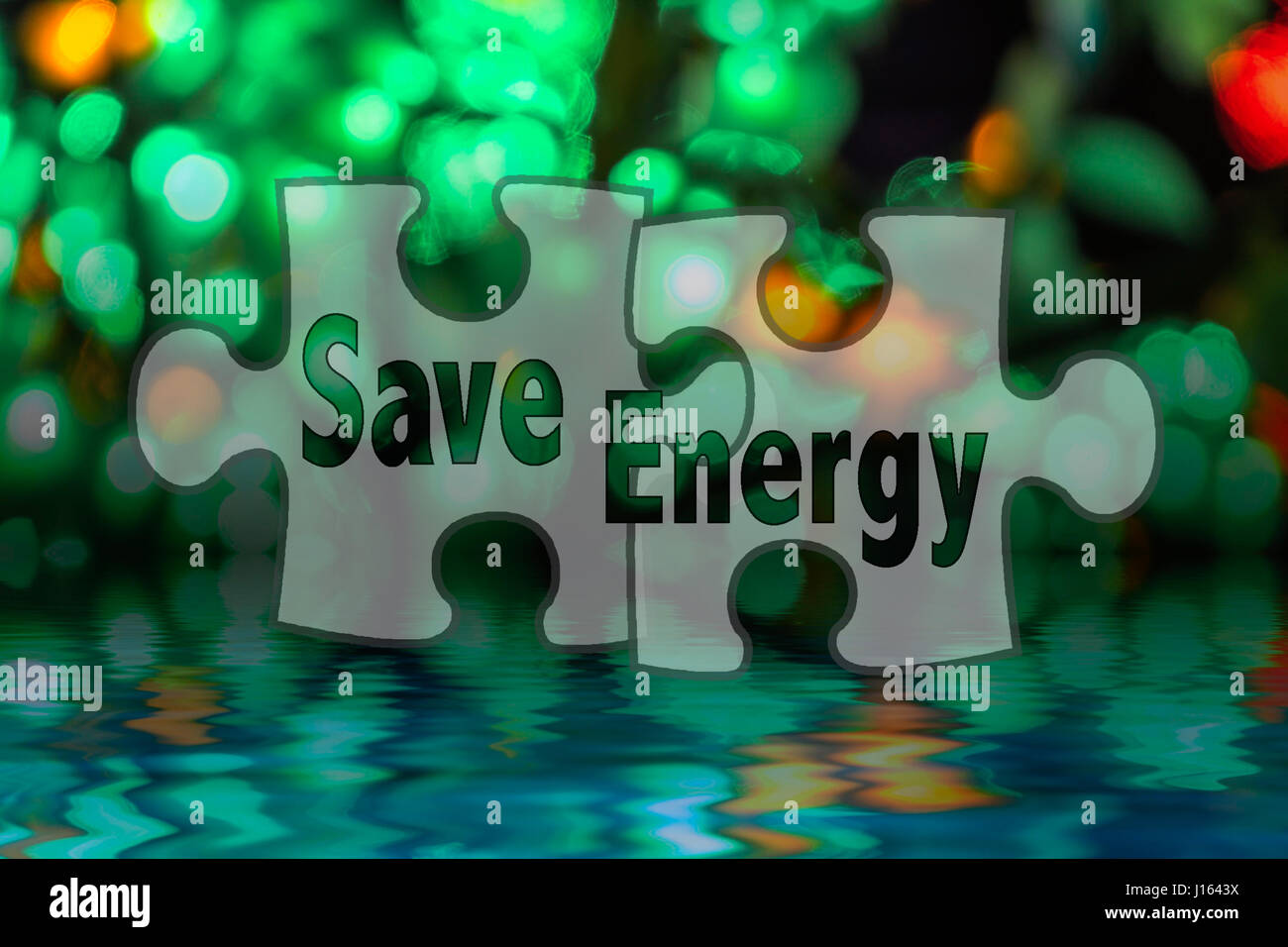 Jigsaw shape and conceptual text with bokeh blur background Stock Photo ...