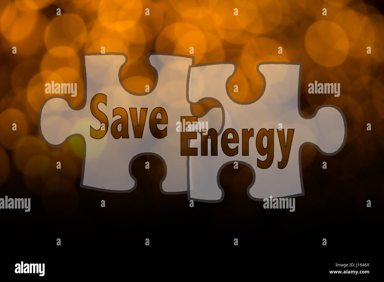 Jigsaw shape and conceptual text with bokeh blur background Stock Photo ...