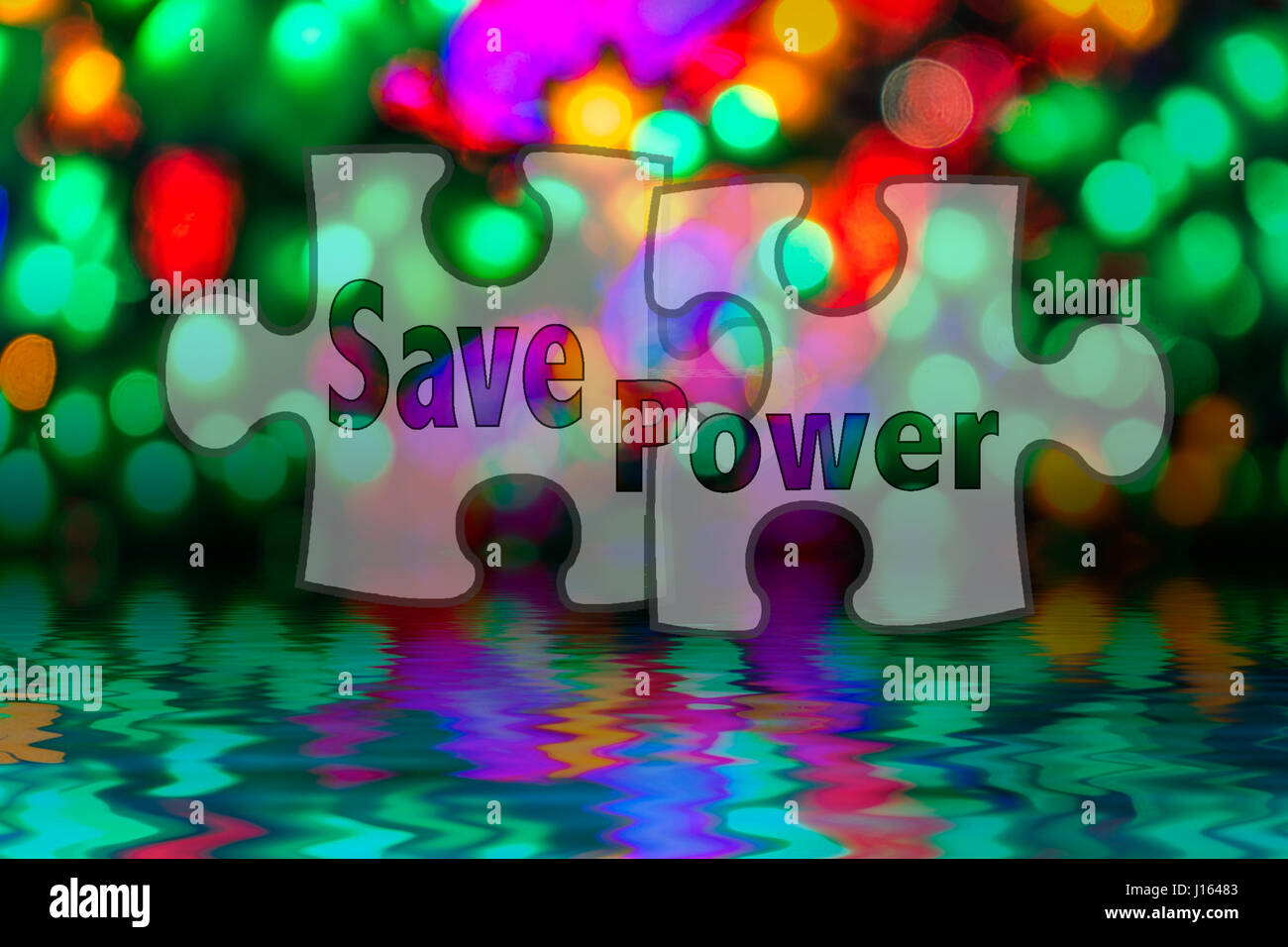 Jigsaw shape and conceptual text with bokeh blur background Stock Photo ...