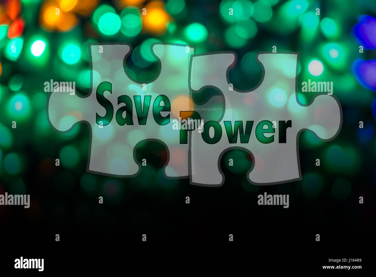 Jigsaw shape and conceptual text with bokeh blur background Stock Photo ...