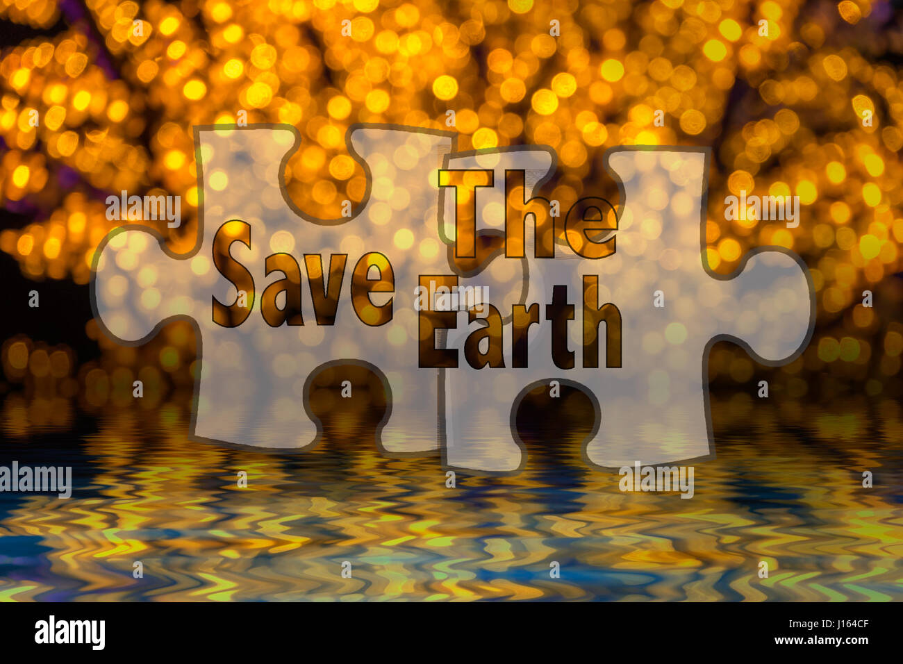 Jigsaw shape and conceptual text with bokeh blur background Stock Photo ...