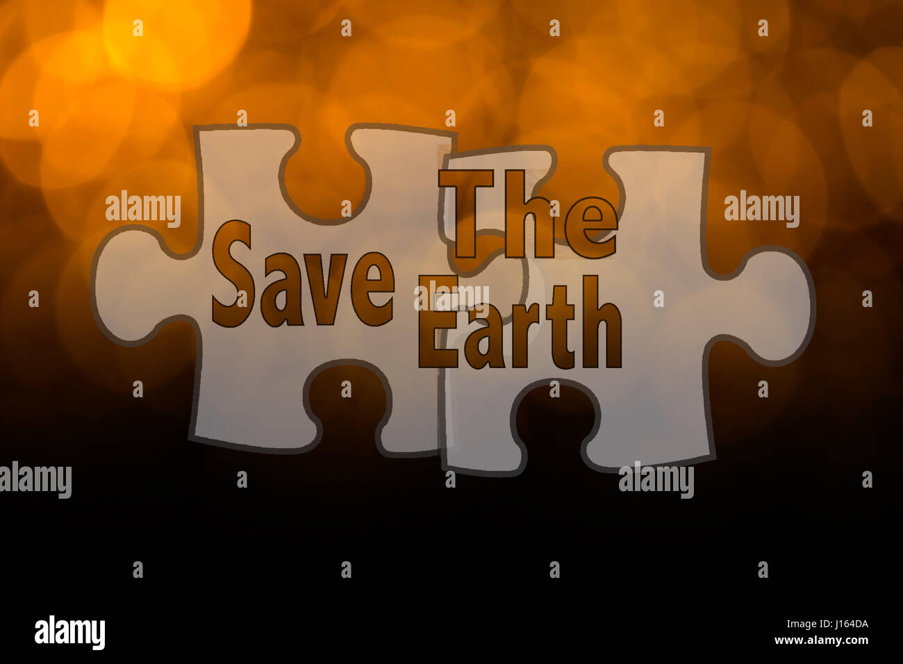 Jigsaw shape and conceptual text with bokeh blur background Stock Photo ...