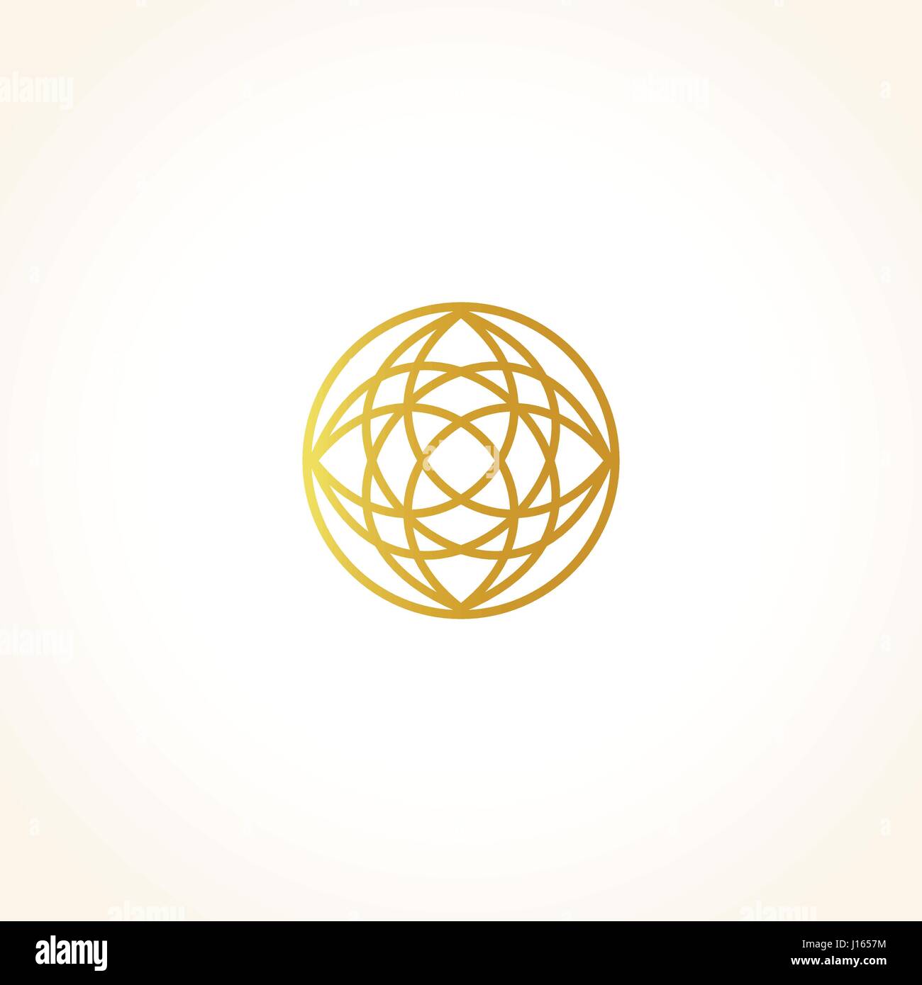 Isolated abstract round shape golden color logo, decorative luxurious ...
