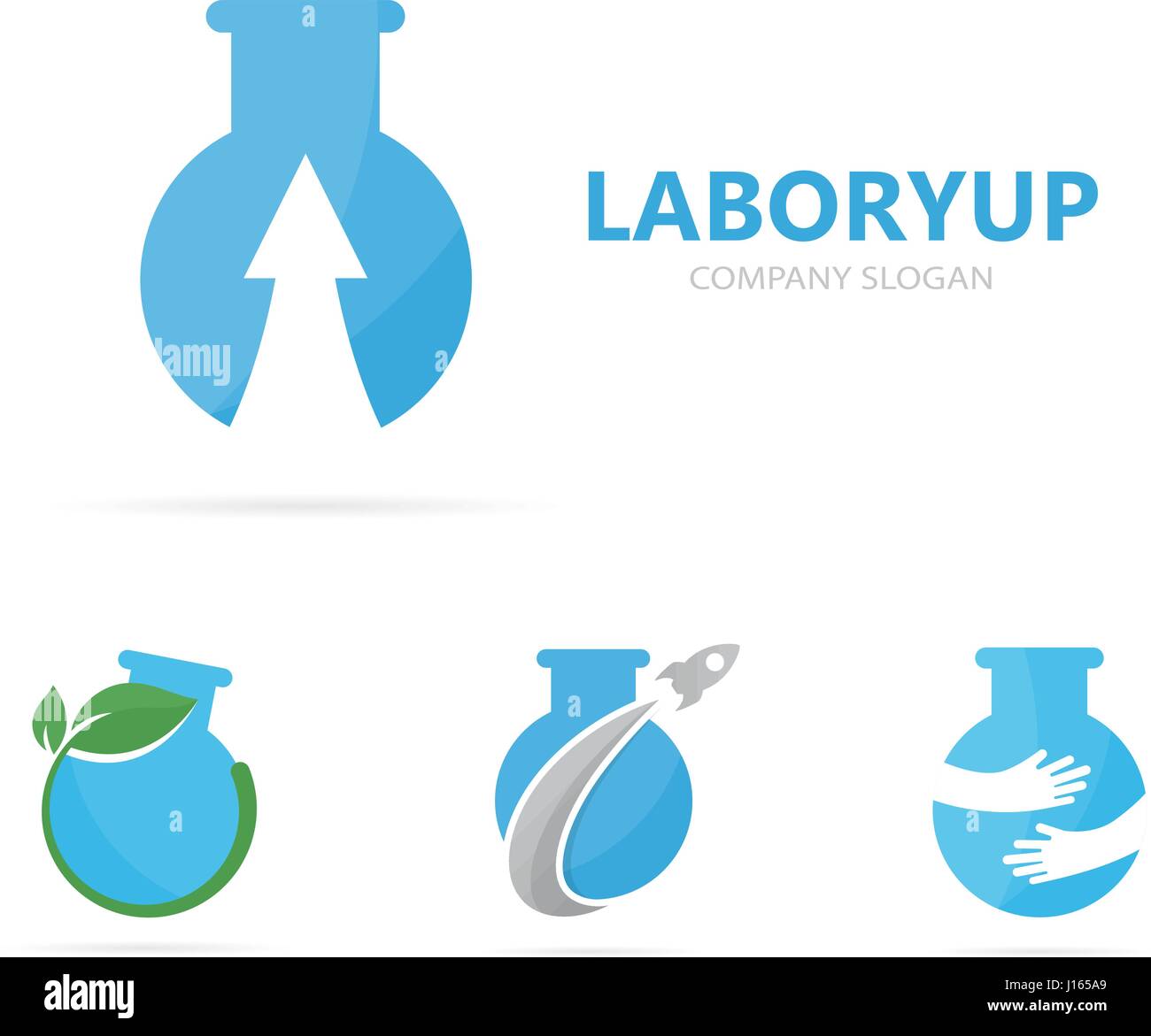Vector of flask and arrow up logo combination. Laboratory and growth ...