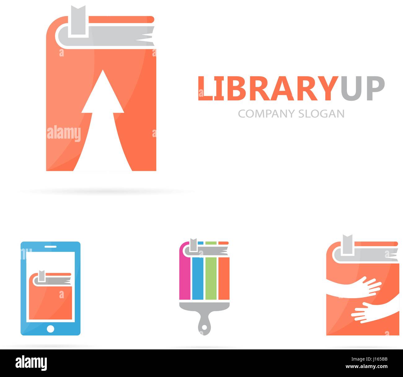 Vector of book and arrow up logo combination. Library and growth symbol ...