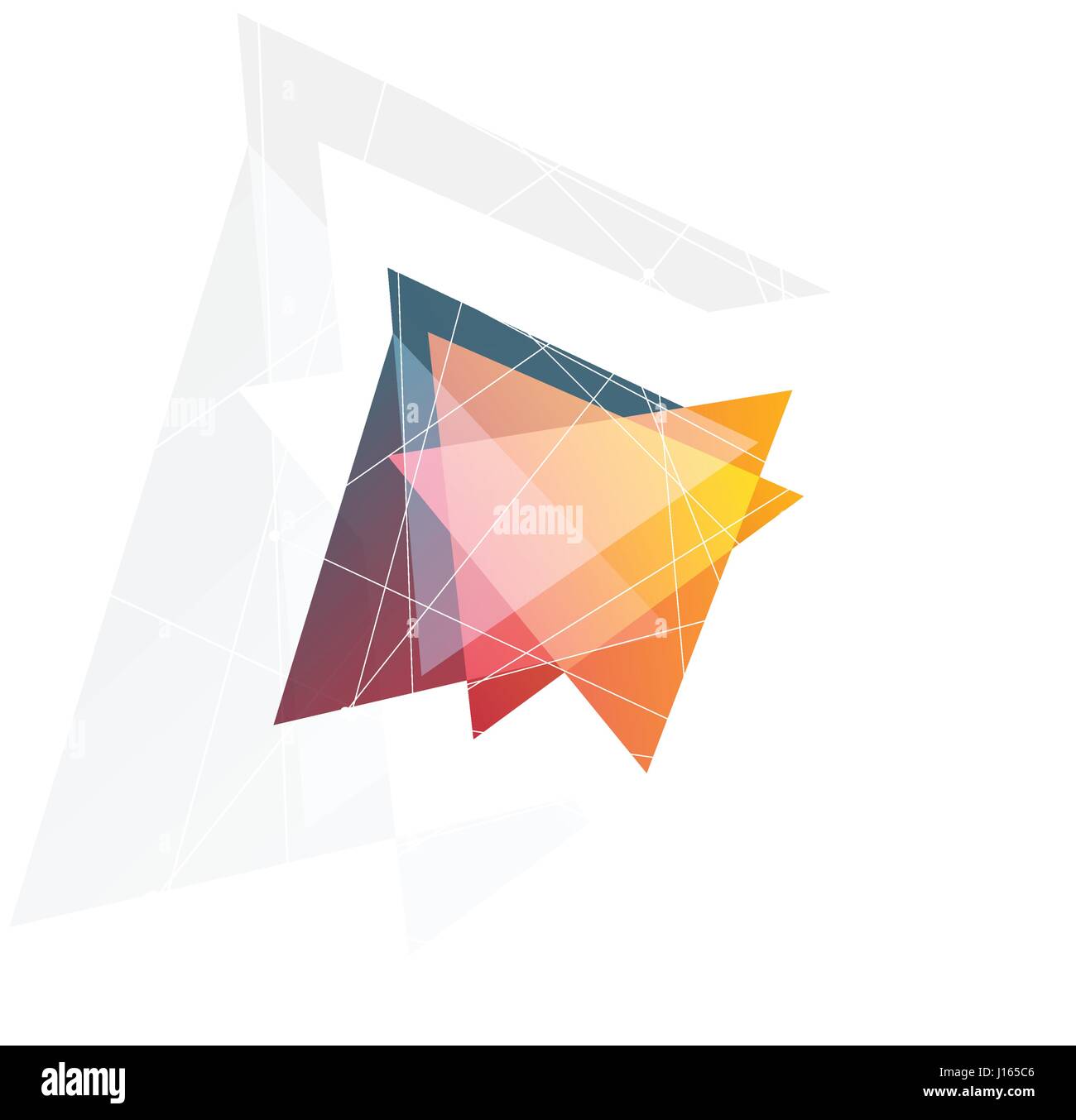 Isolated abstract pink and orange color triangle logo on black ...