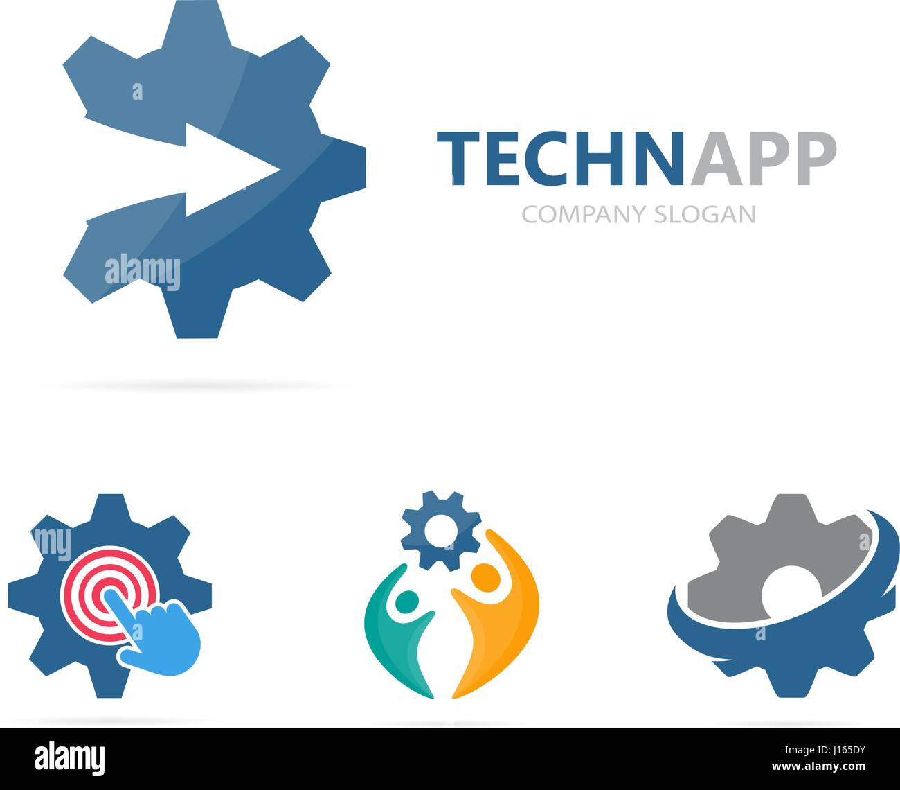 Vector of gear and arrow up logo combination. Mechanic and growth ...