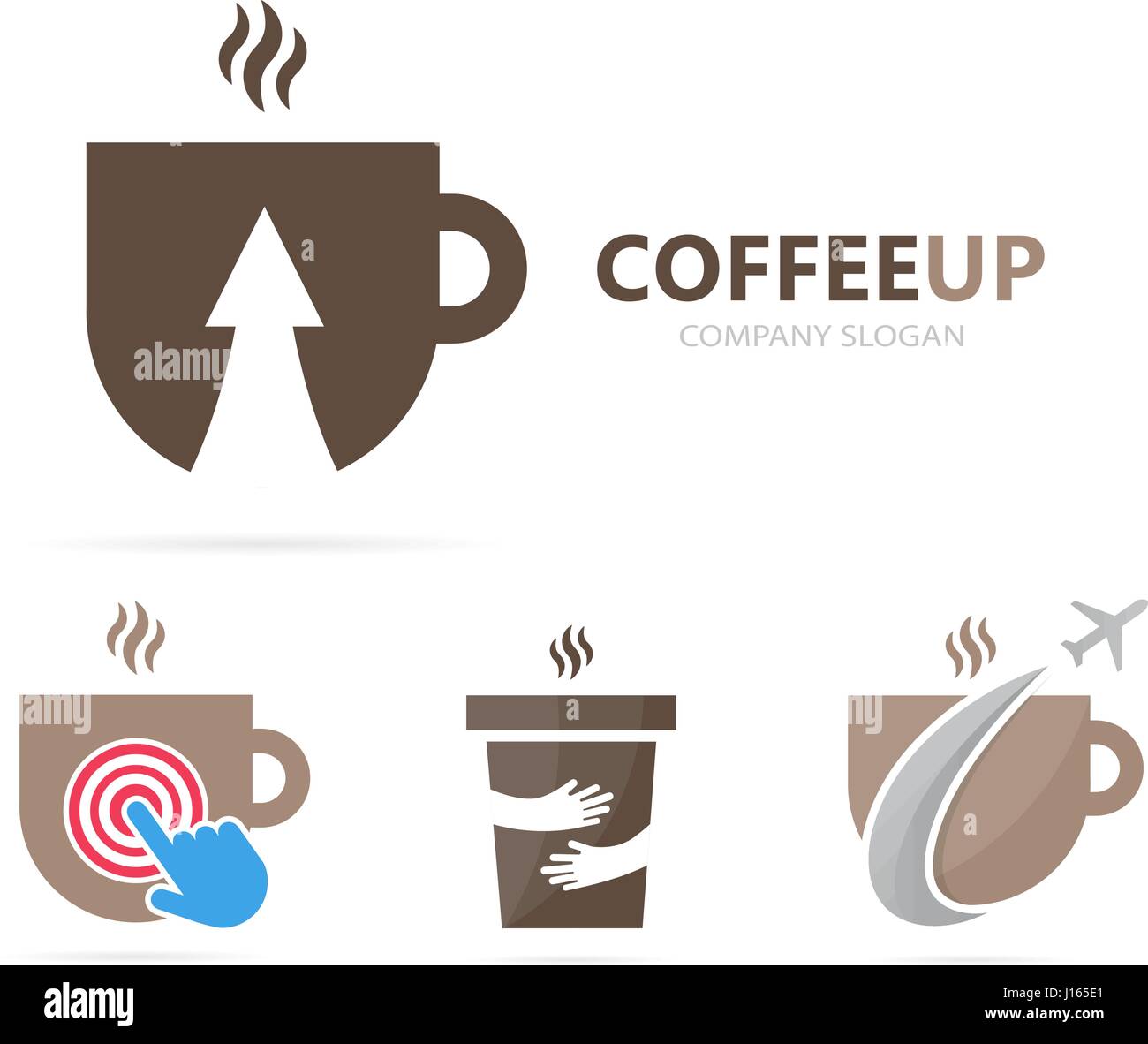 Vector of coffee and arrow up logo combination. Drink and growth symbol ...