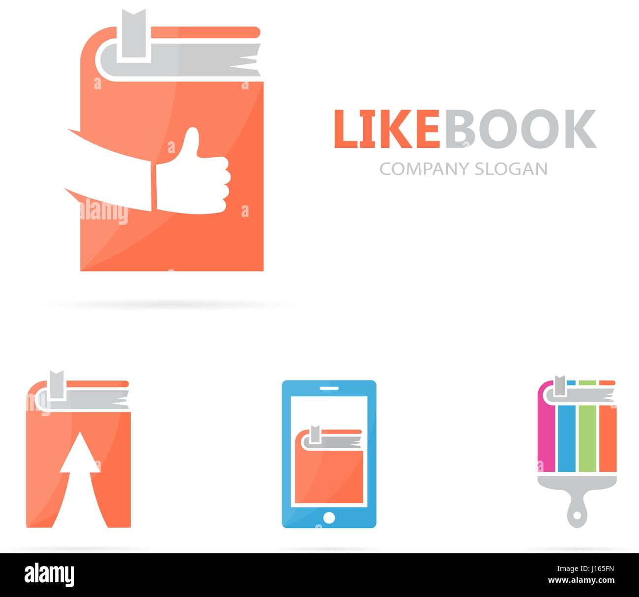 Vector of book and like logo combination. Library and best symbol or ...