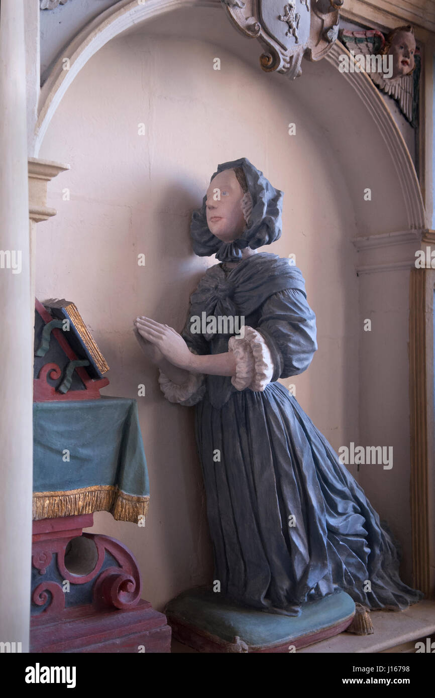Woman praying Uk. A church memorial to Anna Prowse erected by her ...