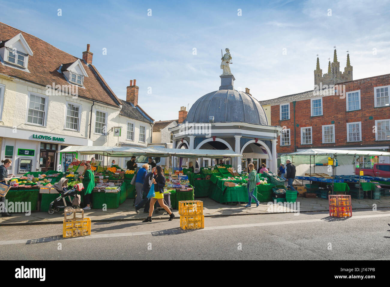 Bungay Suffolk UK, the weekly market held in the Suffolk town of Stock ...