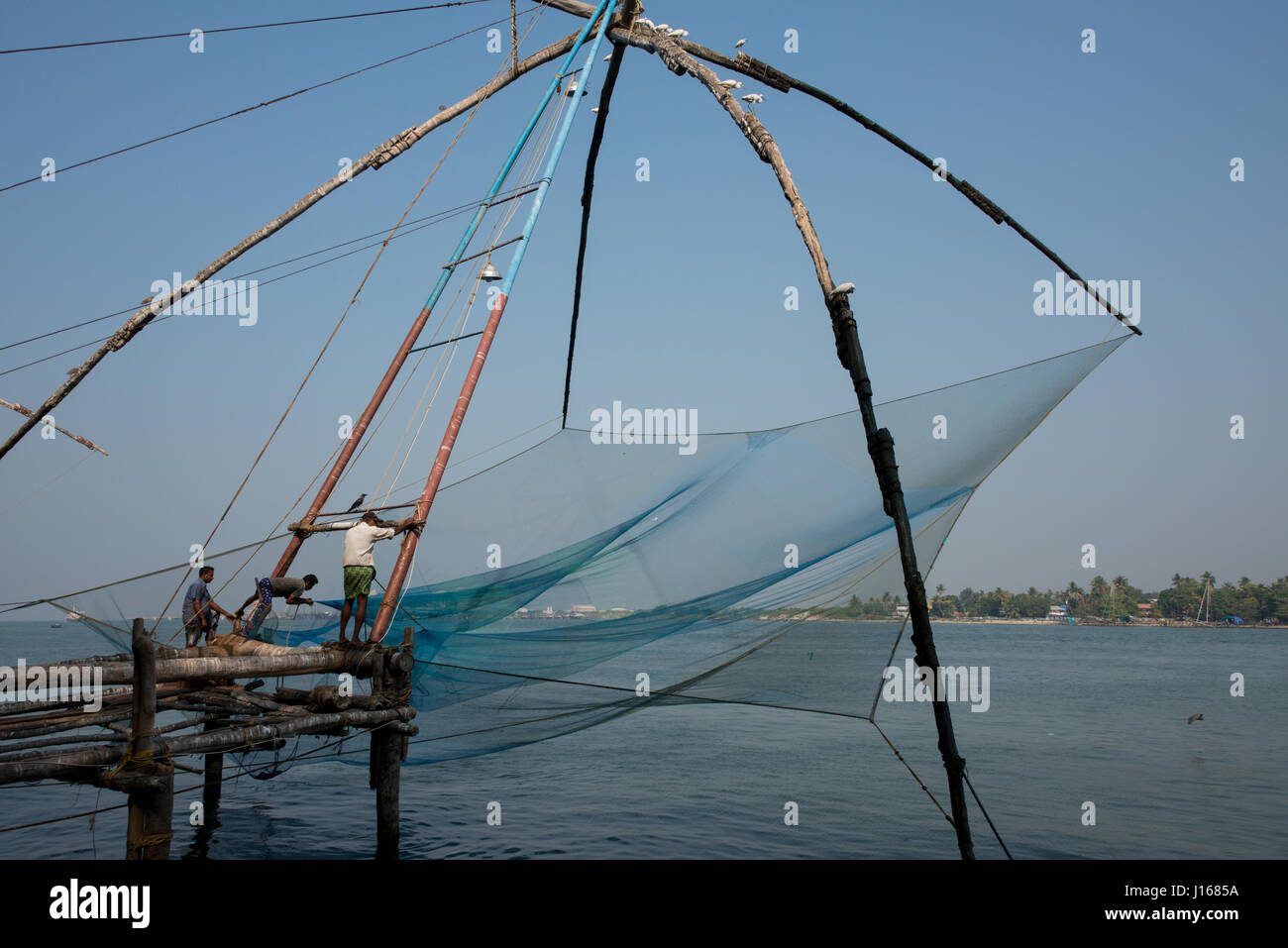 India, State of Kerala, port city of Cochin. Traditional Chinese ...