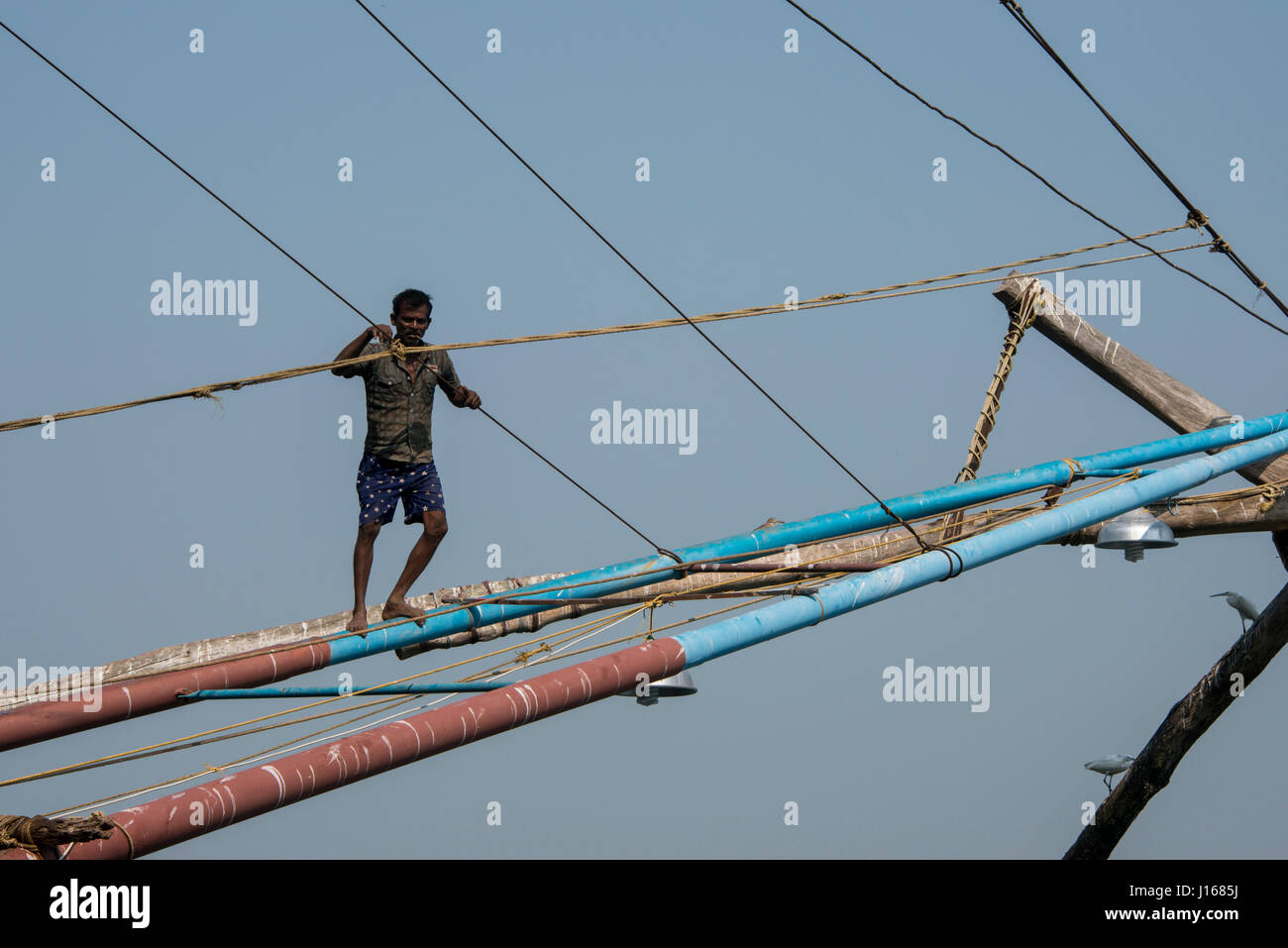 India, State of Kerala, port city of Cochin. Traditional Chinese ...