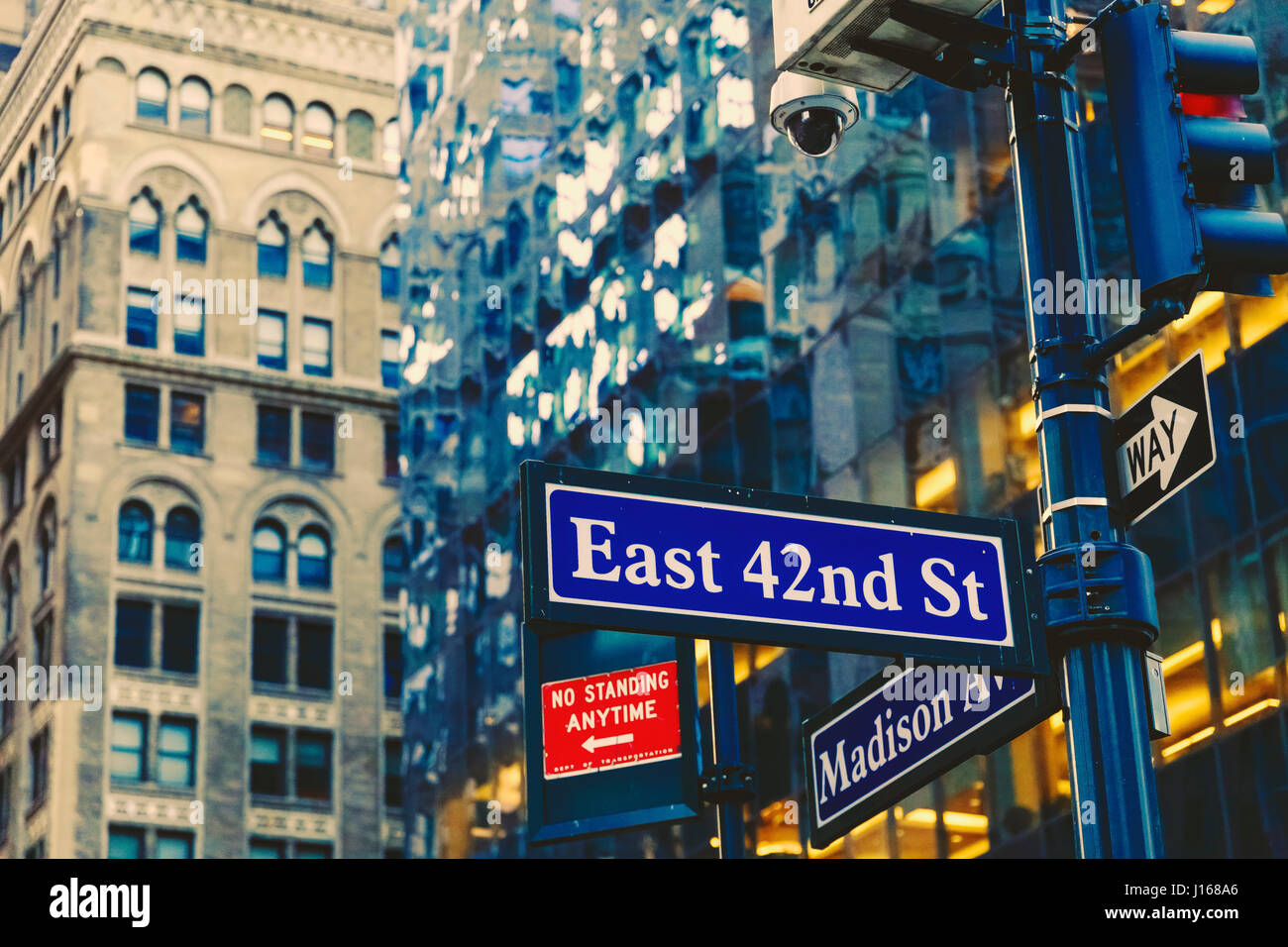 NEW YORK, NY- 03 December, 2016: Manhattan (New York) street sign with ...