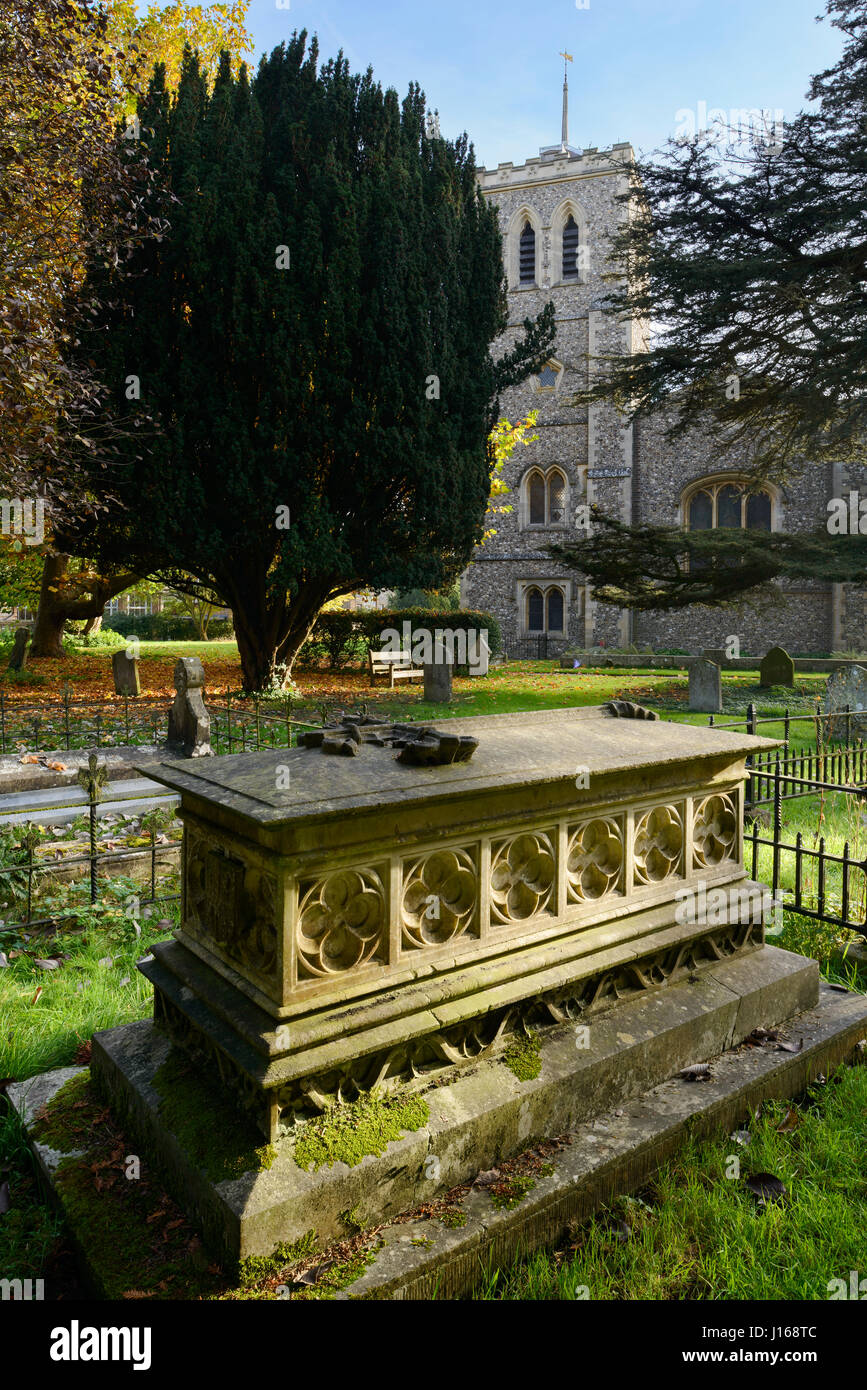 A tomb in the graveyard of St Michaels Church, St Albans, United ...